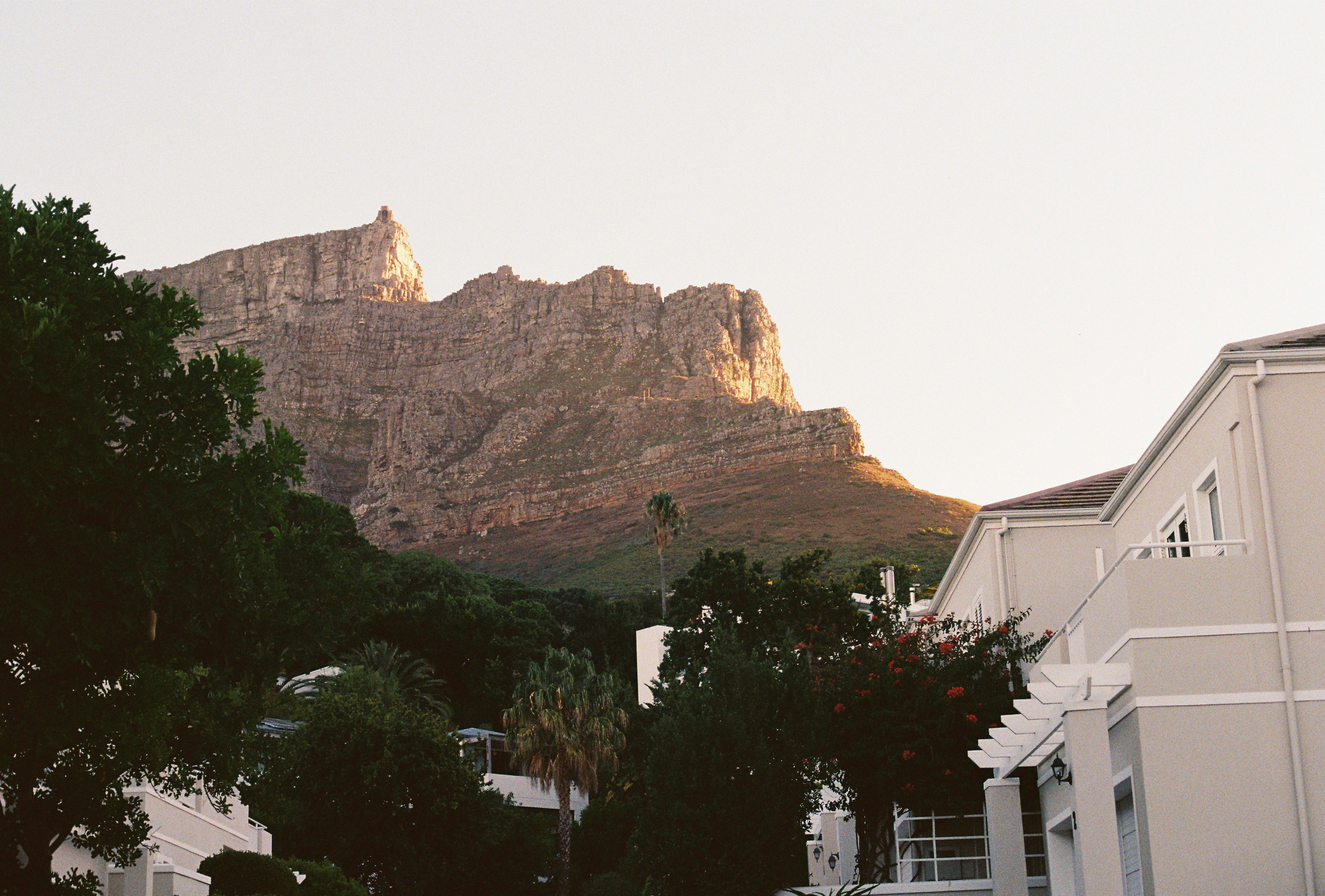 Sunlit Mesa Above Urban Quiet