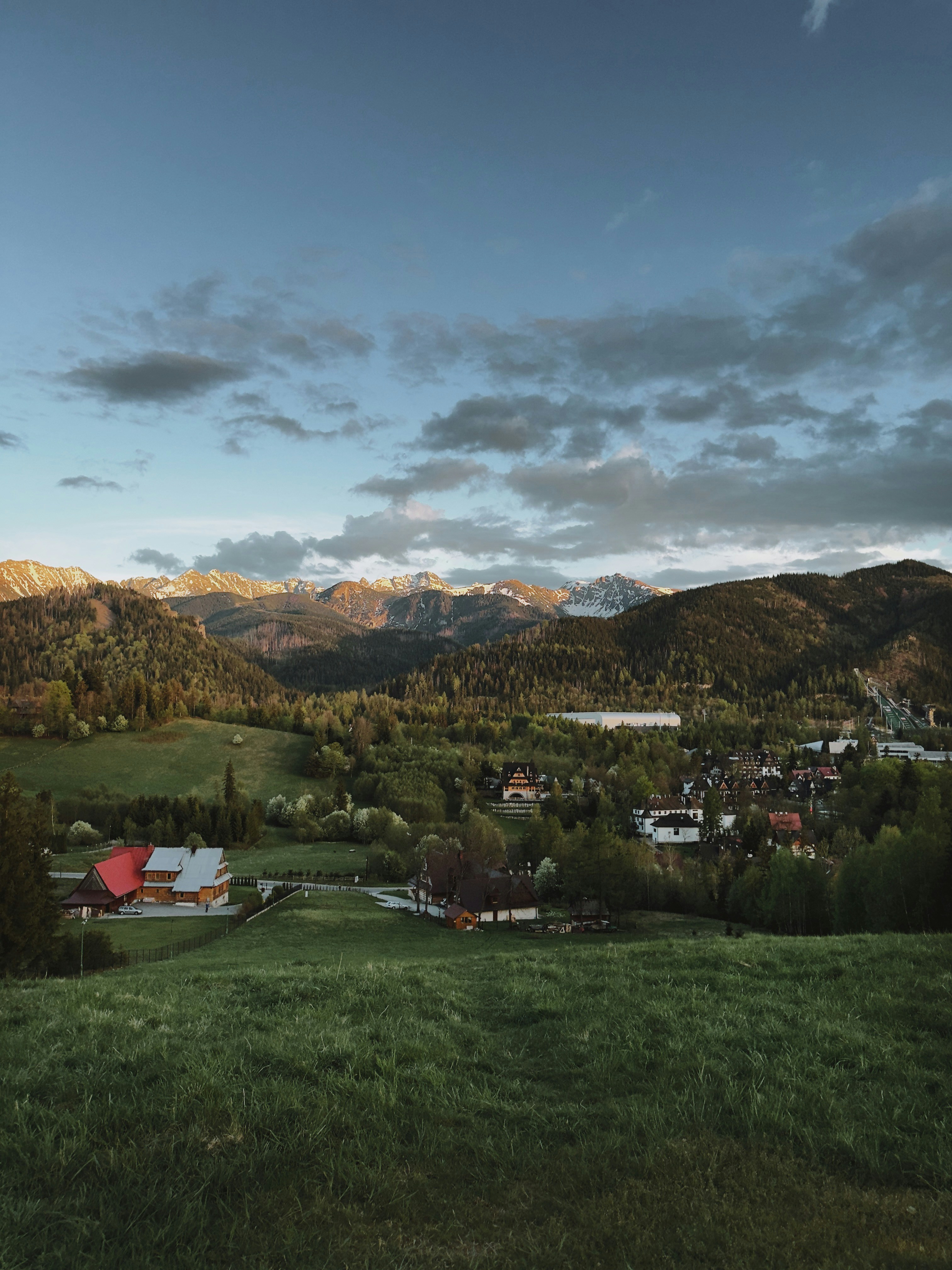Golden Ridge: A Quiet Village Beneath Snow-Dusted Peaks