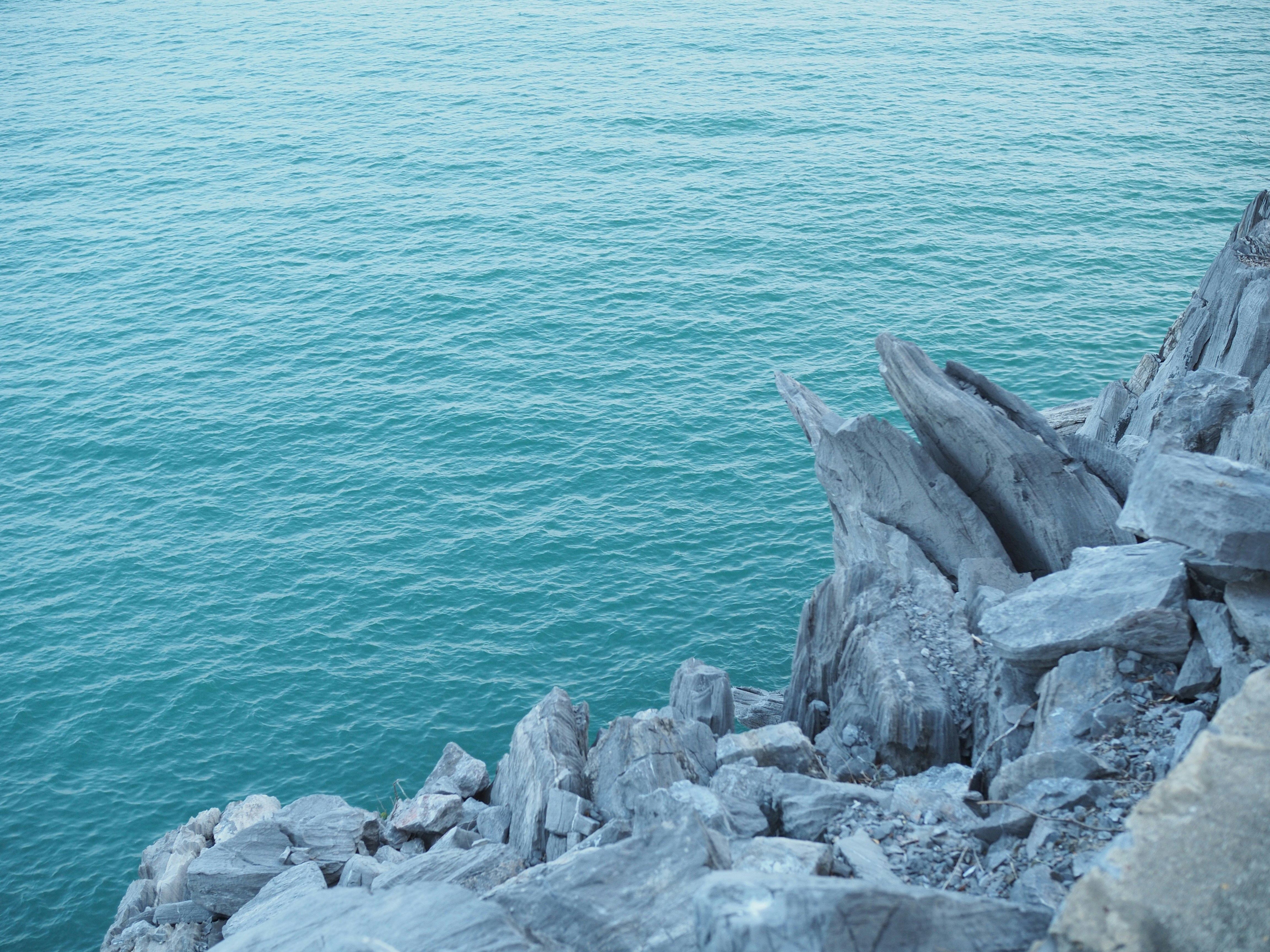 Coastal Cliffs meeting the Calm Blue Surface