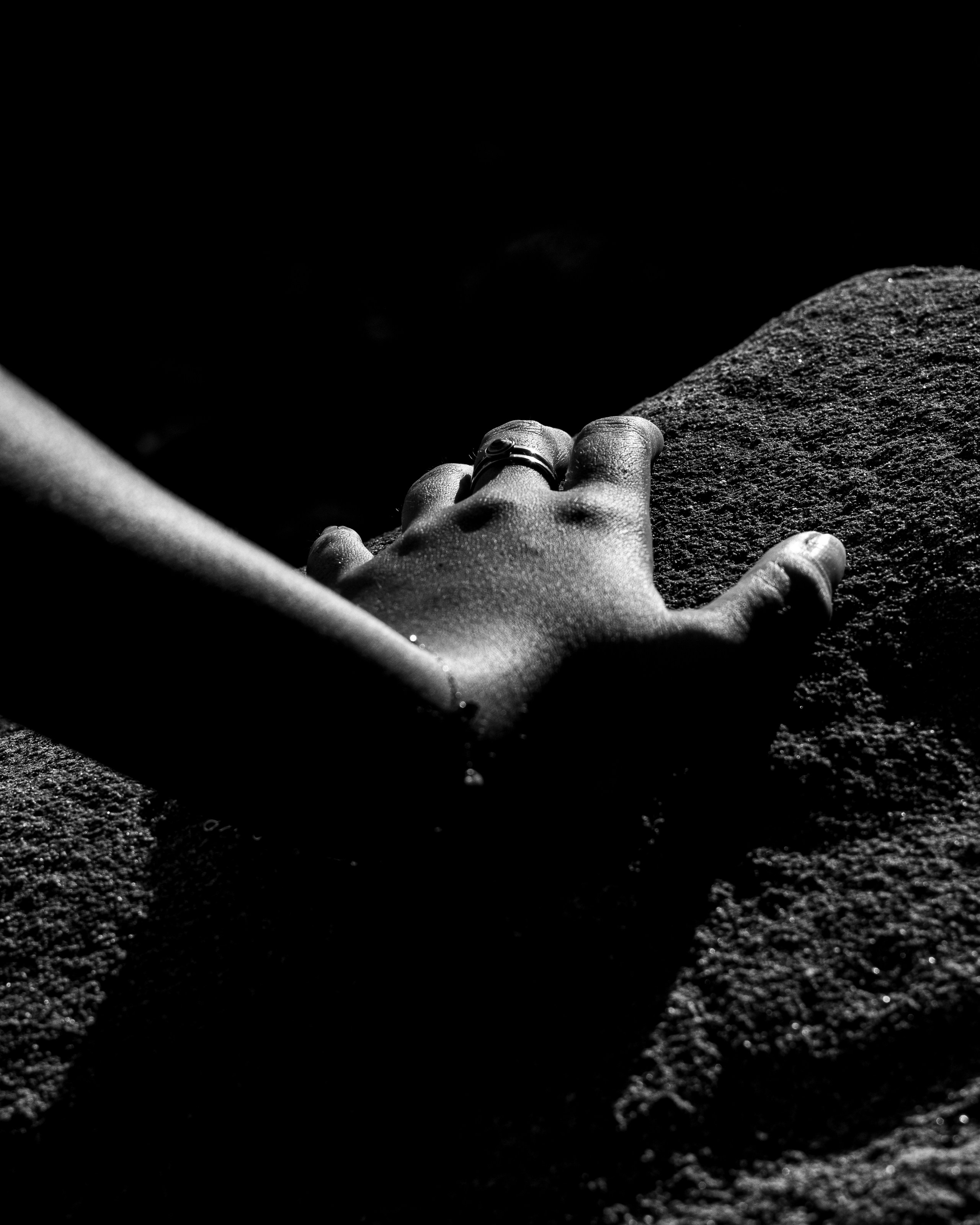 Grasp in the Dark: A Fateful Hand on Rough Stone
