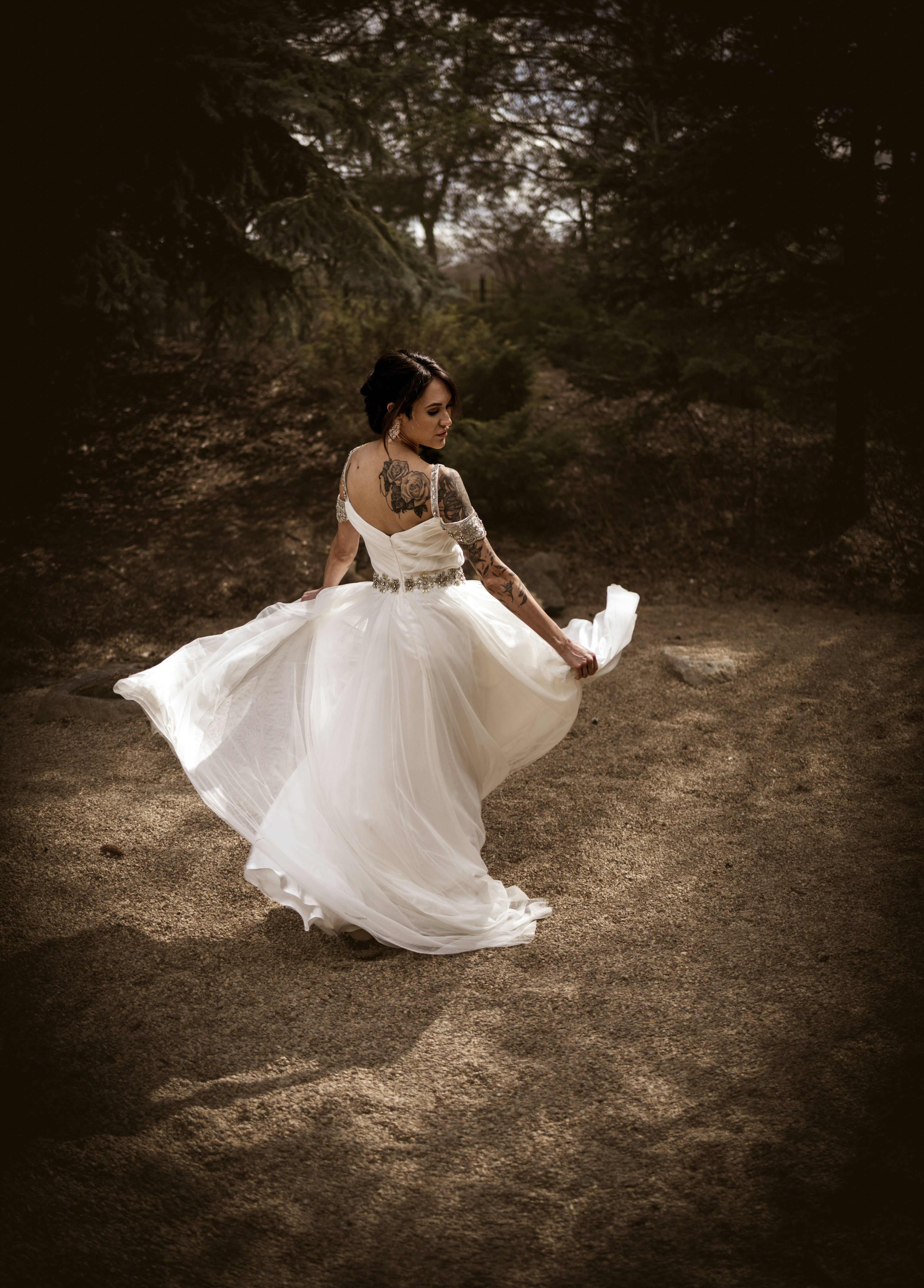 Whirling Bride in a Sunlit Clearing