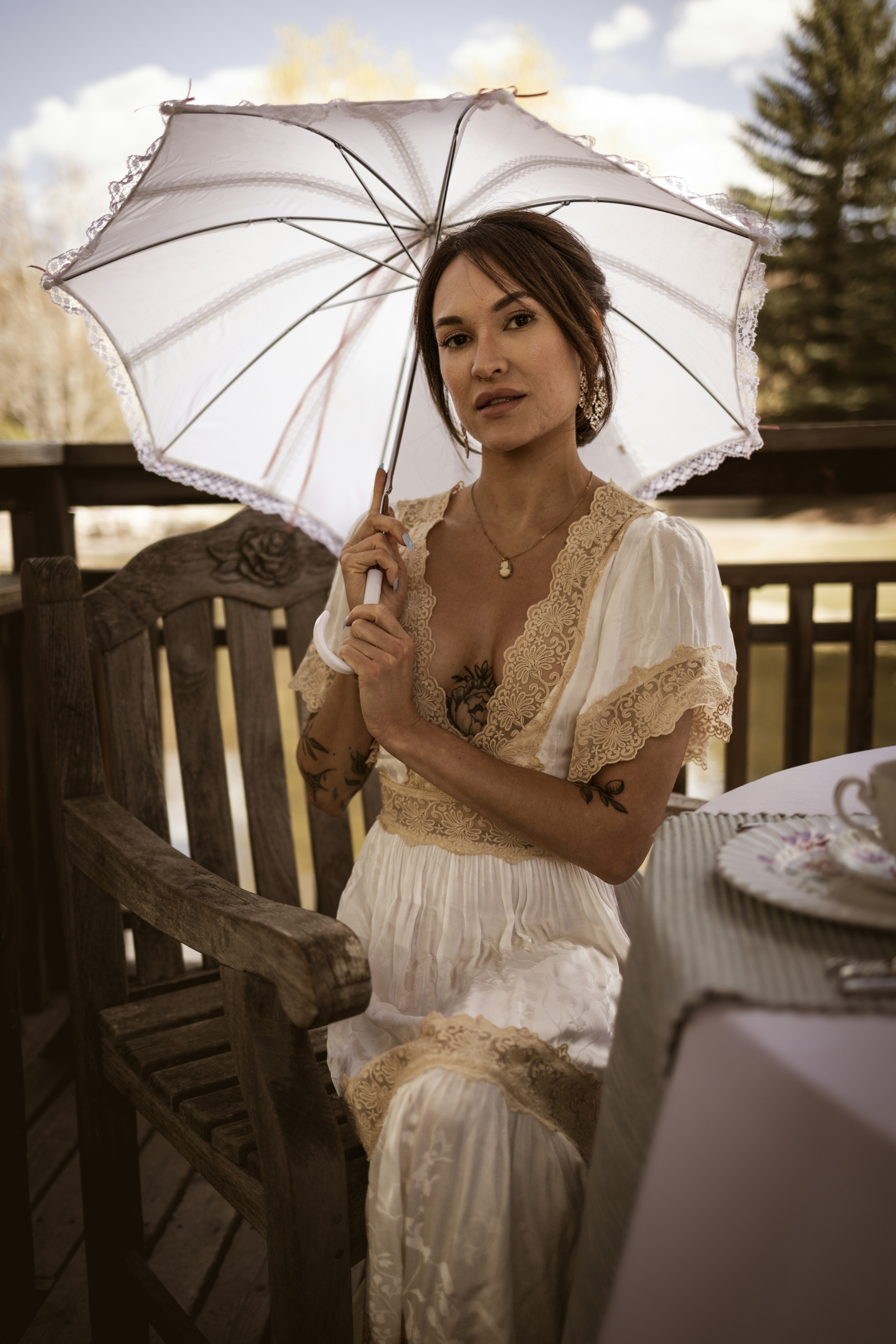 Lace and Light: Portrait Under a Parasol