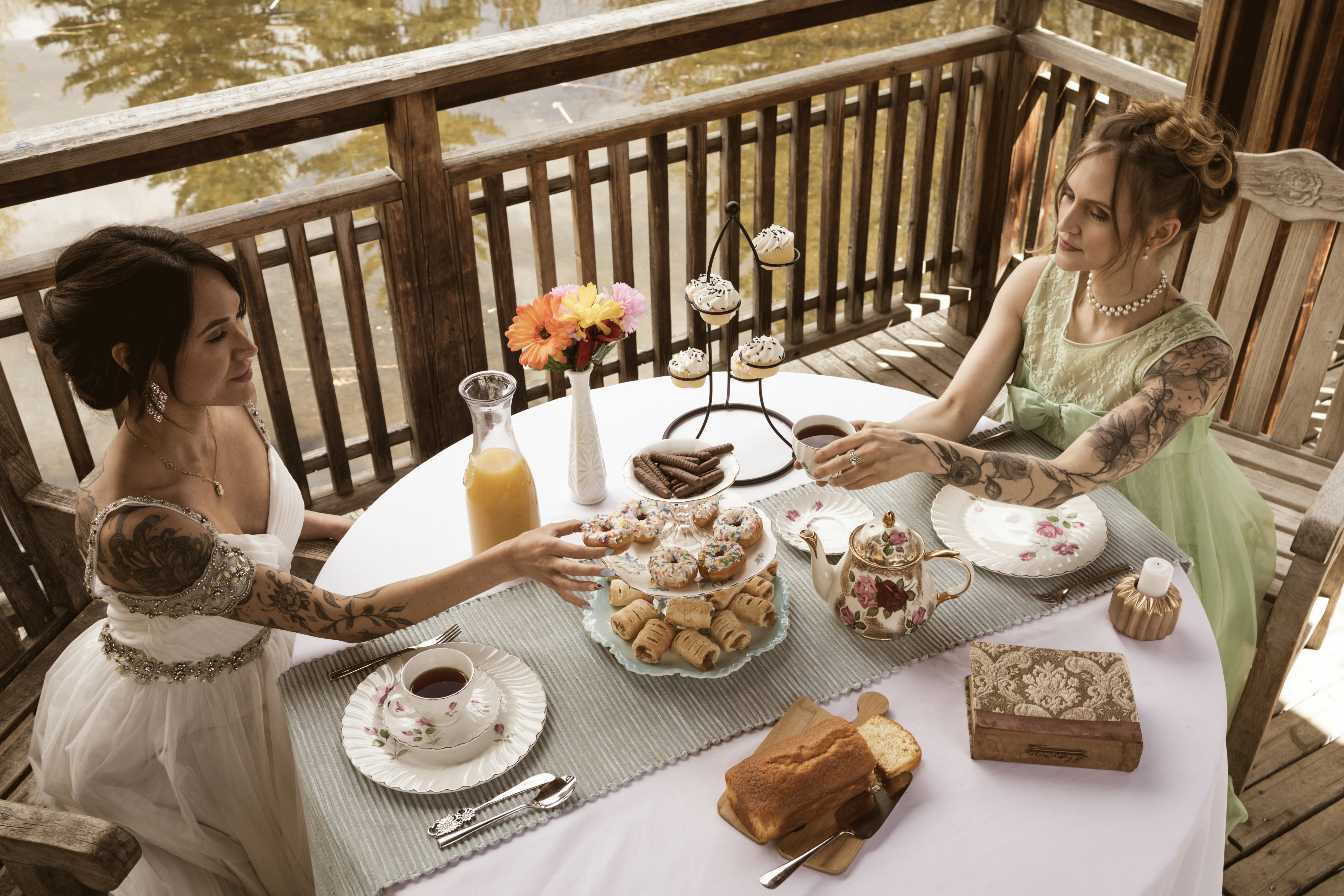 Bridal Tea on the Balcony: An intimate afternoon with cupcakes and lace