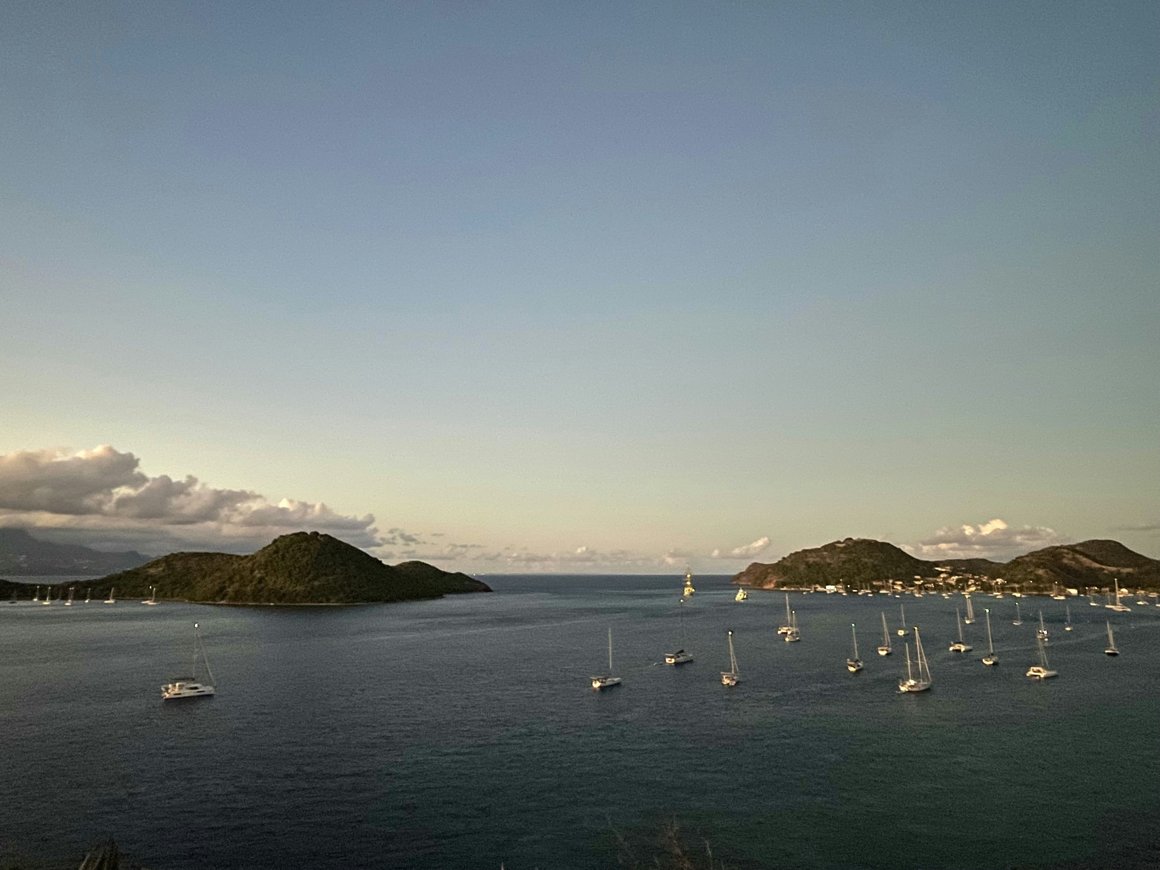 Harbor Lights at Dusk: Boats Brittle in Quiet Sea