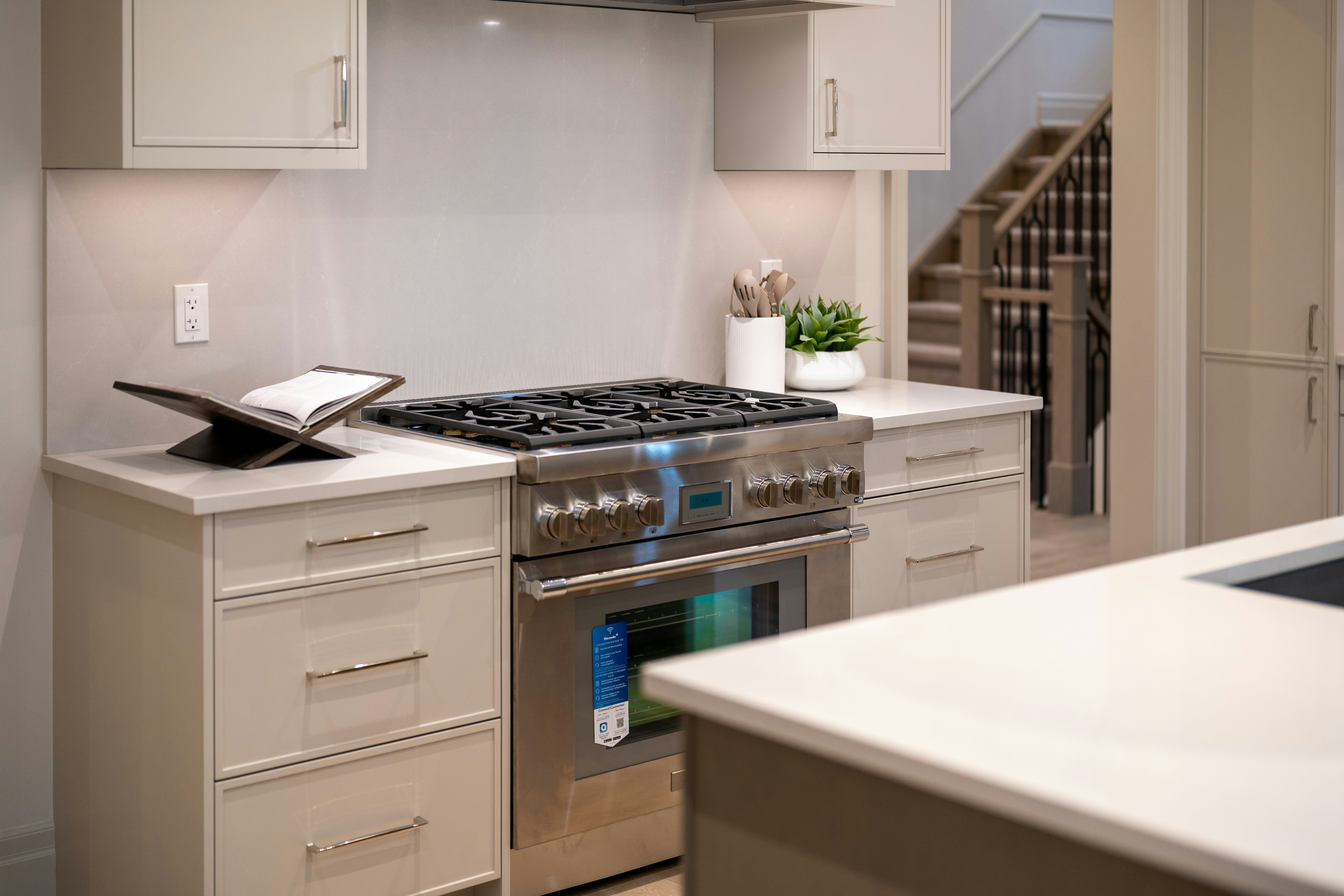 Sleek stove hub in a bright modern kitchen