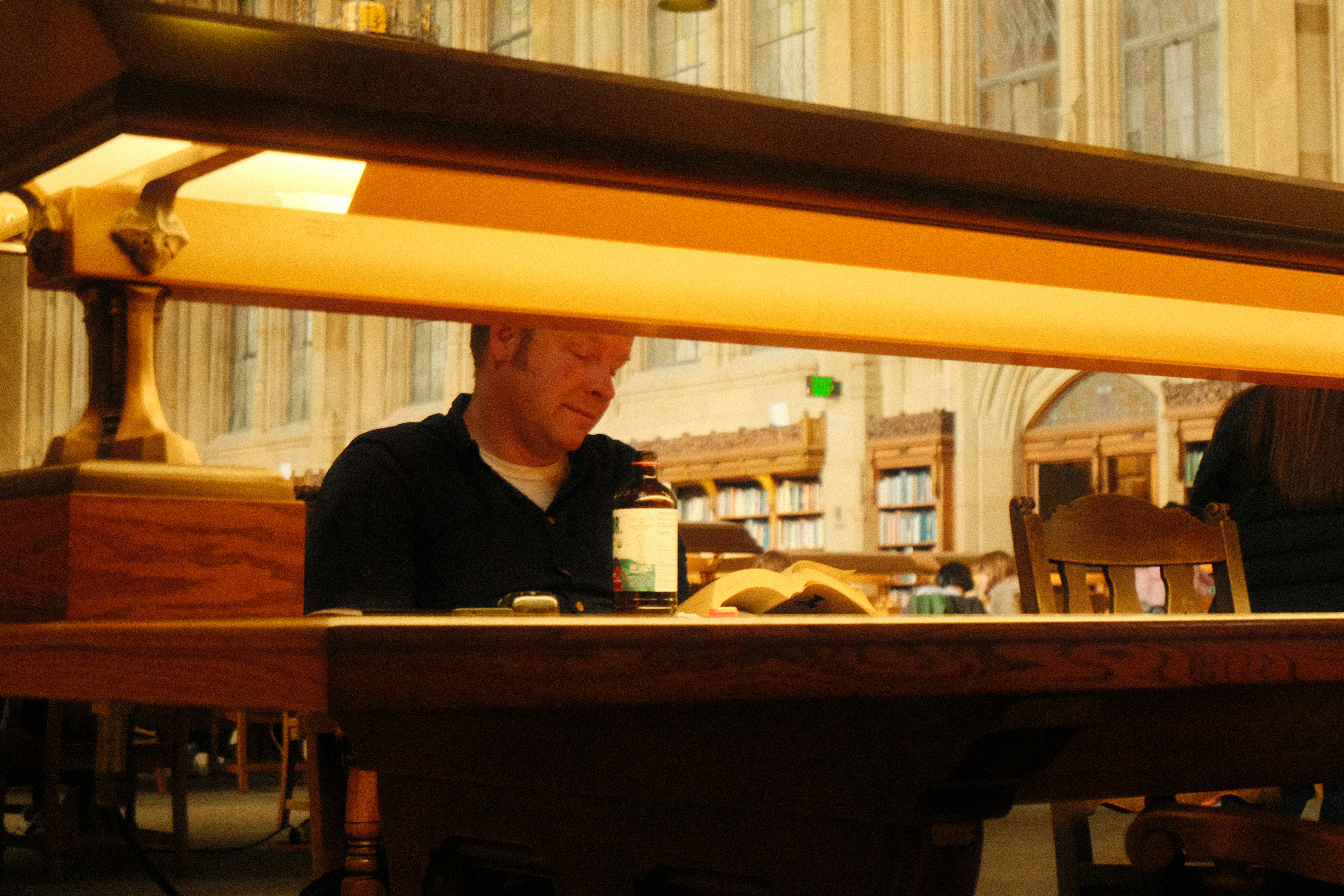 Under the Library Lamp: A Quiet Moment at the Table