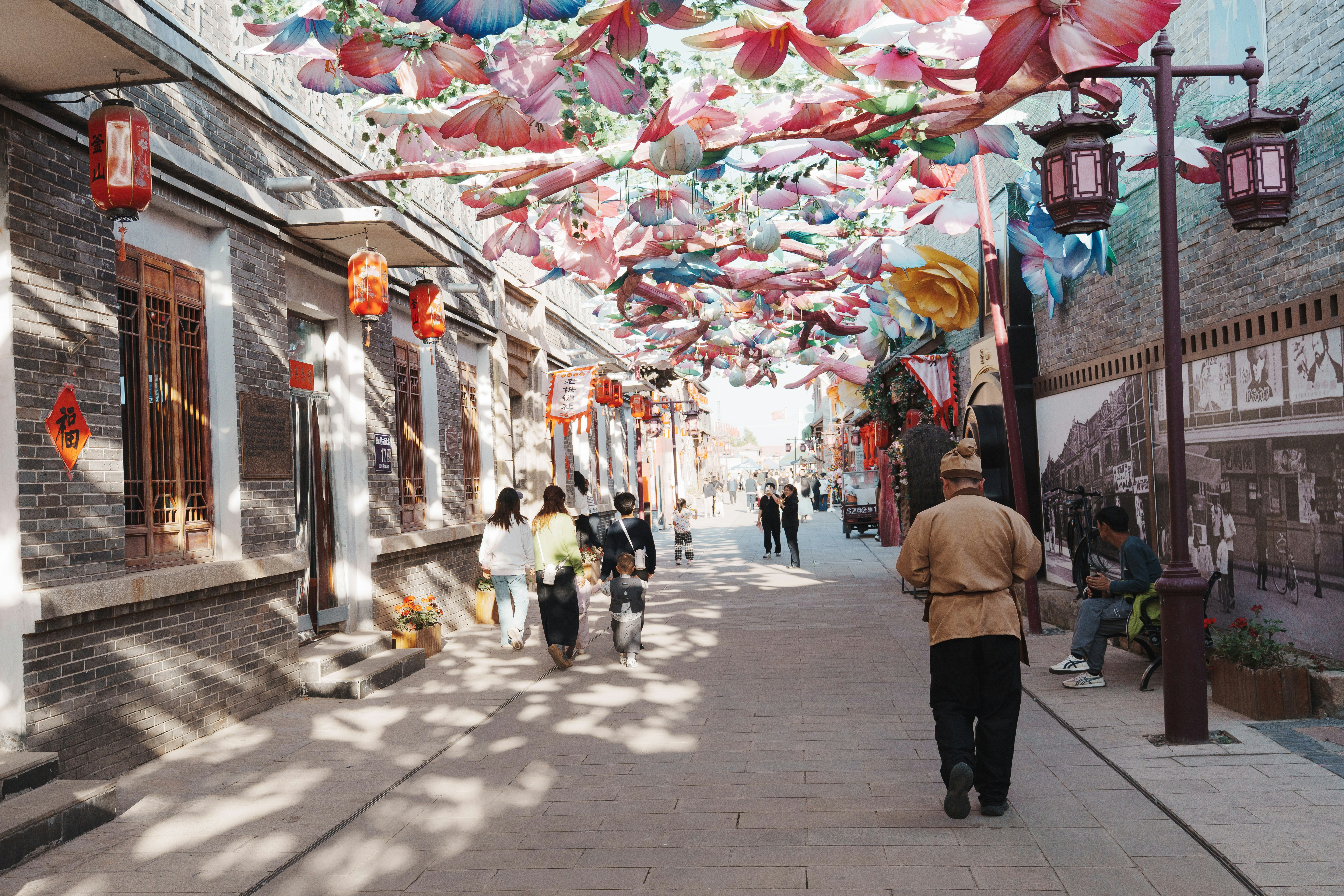 Colorful Lanterns Lead the Quiet Street