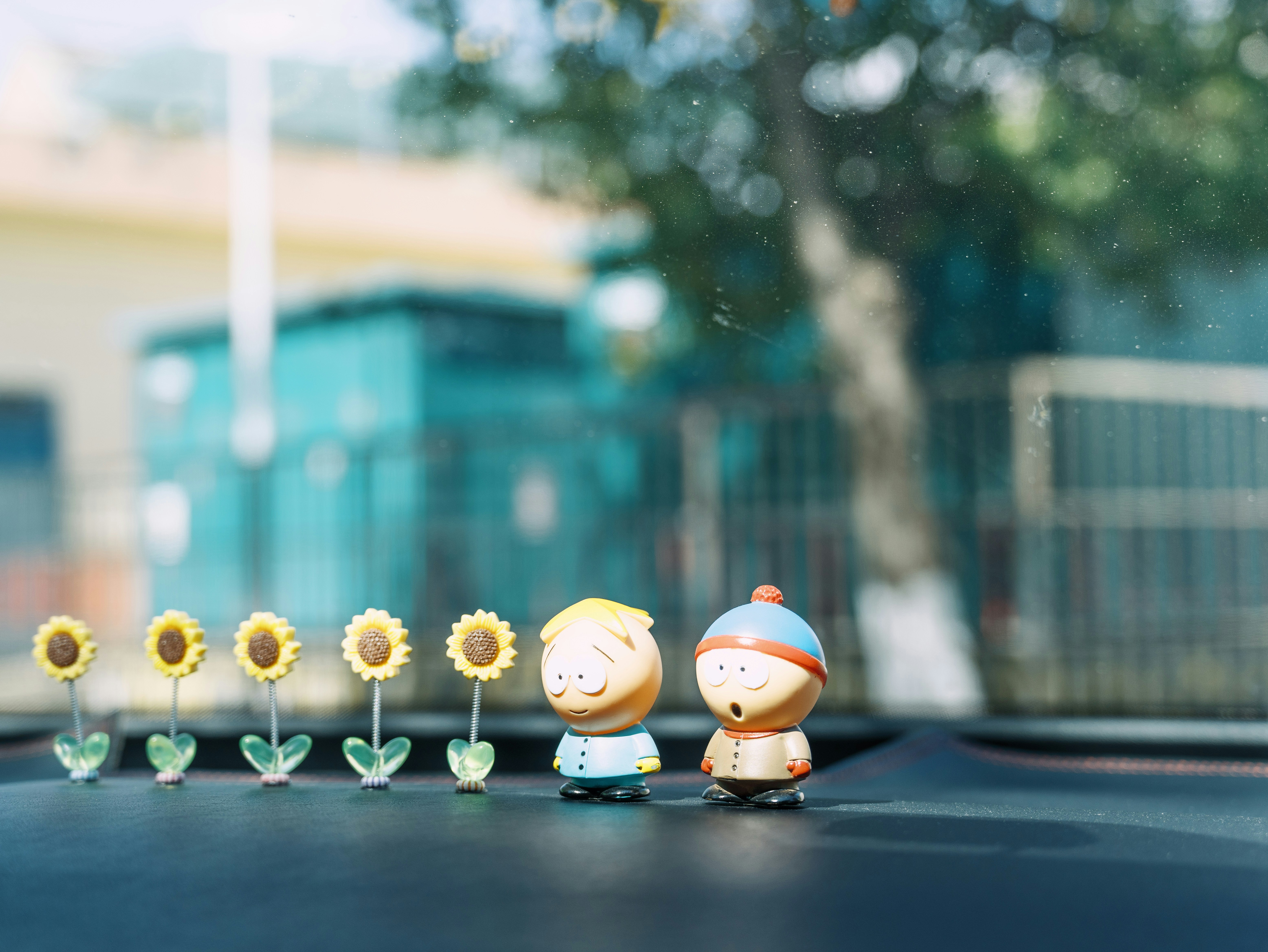 Sunflower Parade on a Car Dash