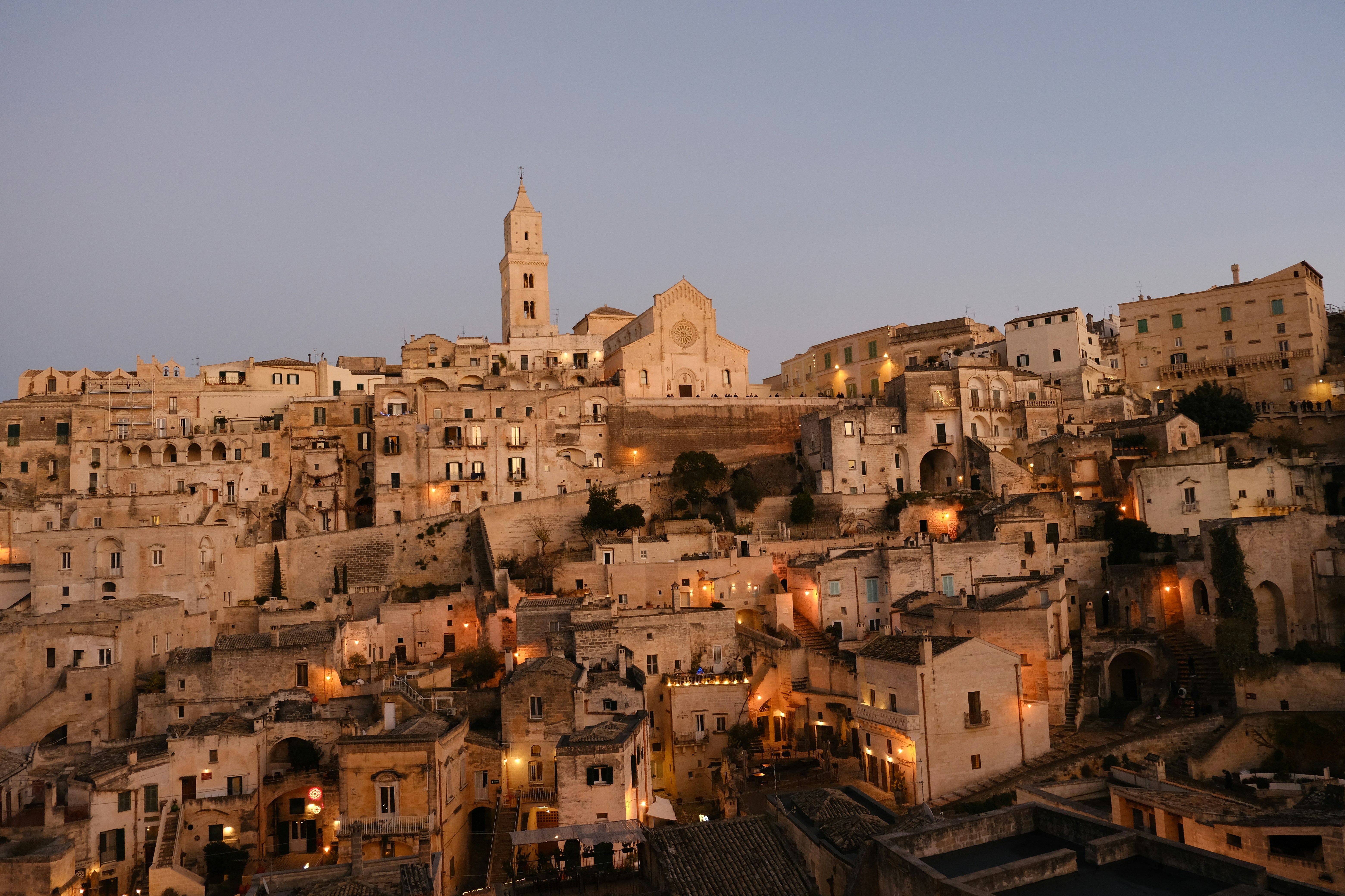 Evening Lanterns in a Stone Village