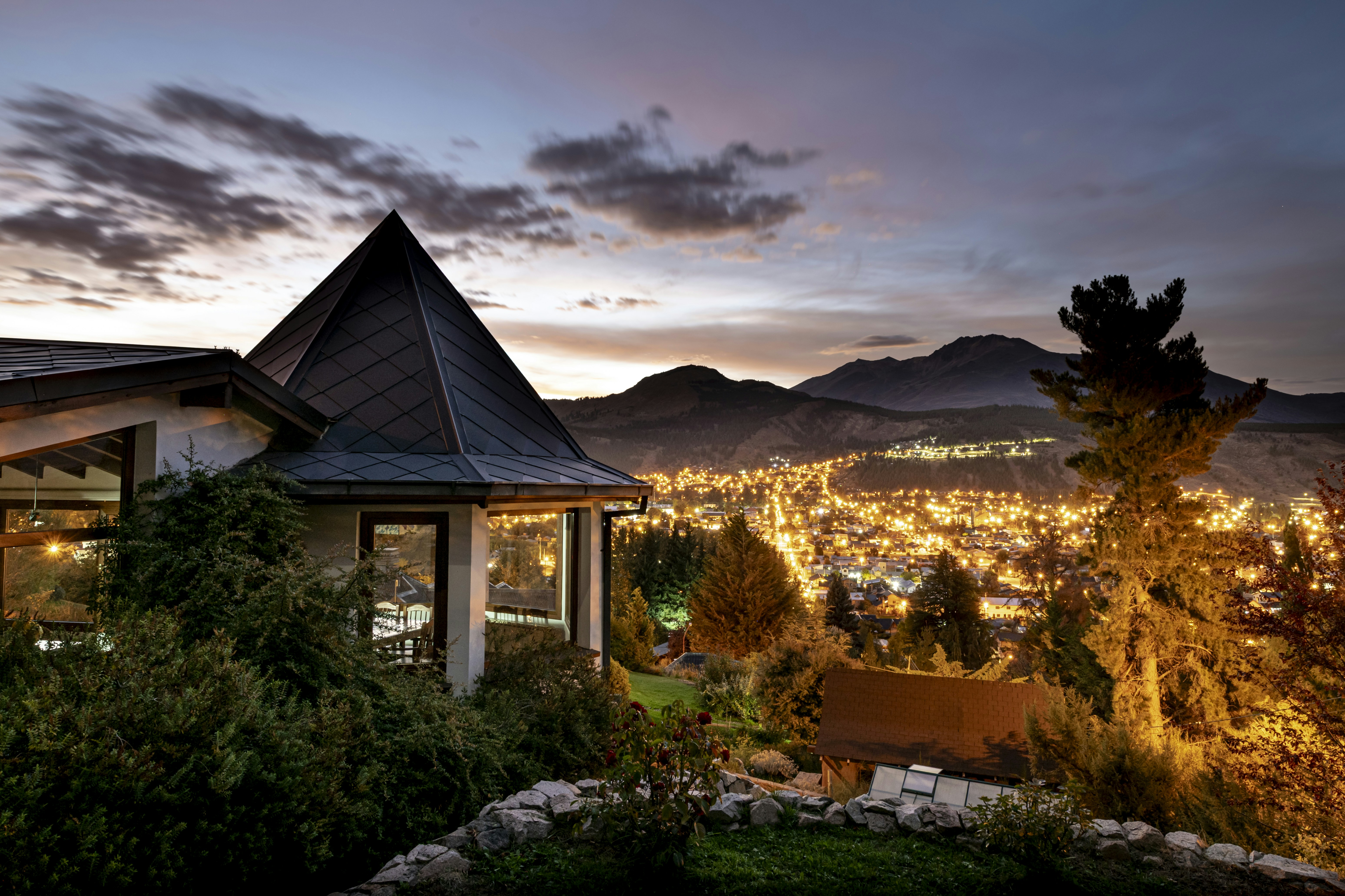 Mountain View Terrace: Lights Spark in a Twilight Retreat