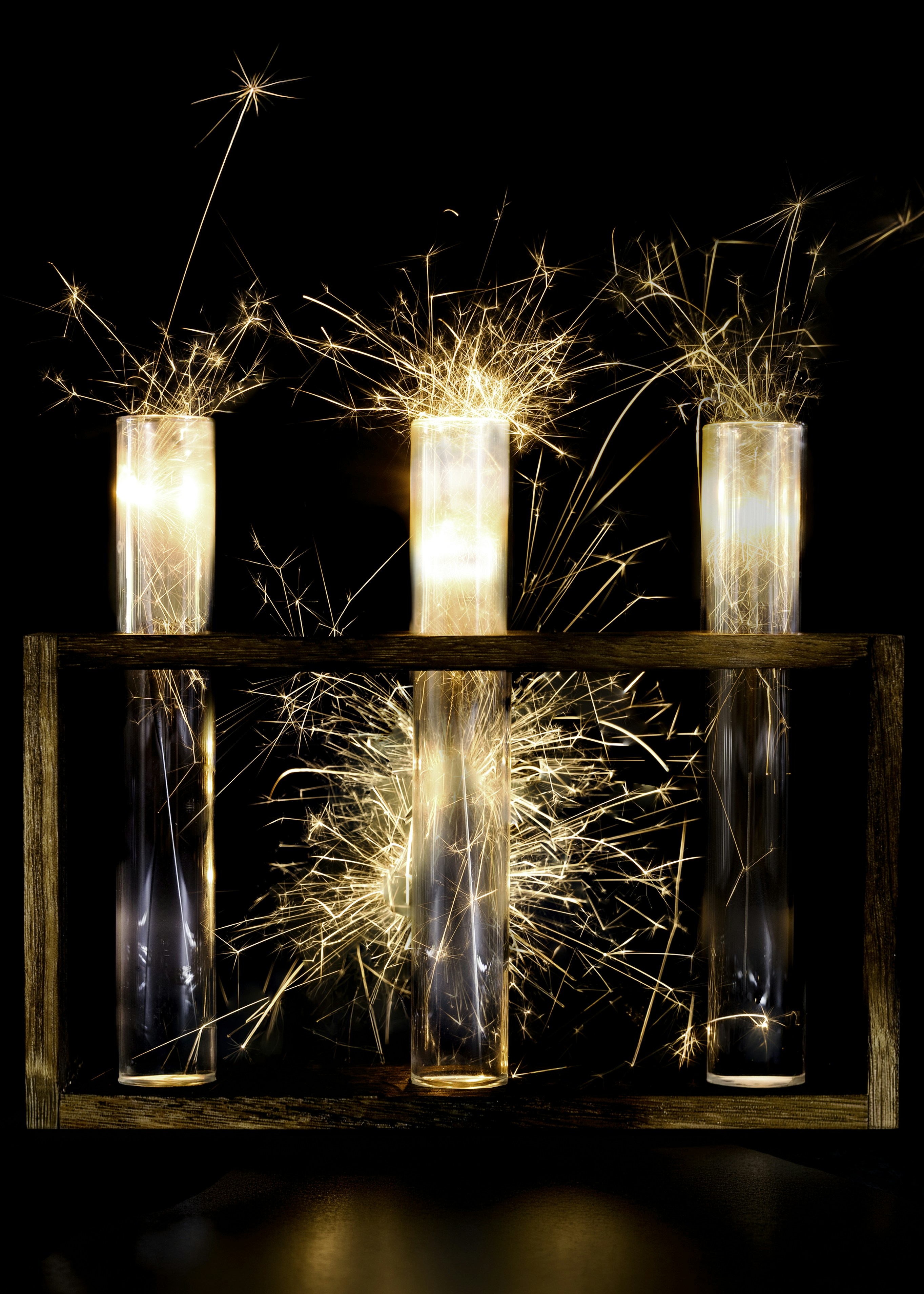 Sparks in a Glass: Firework Vessels Locked in Wood