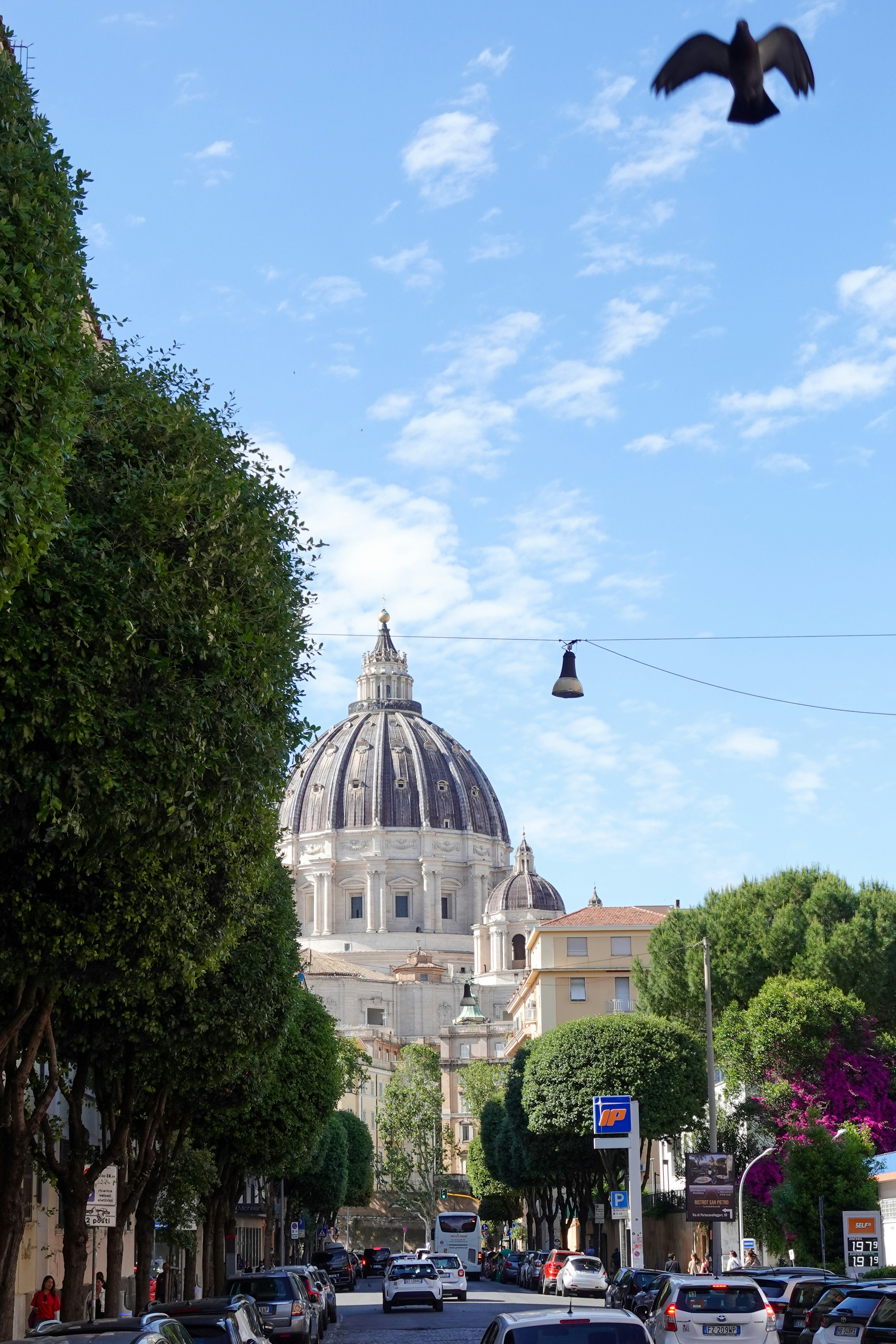 Cathedral Dome Rising Over a Mediterranean Street