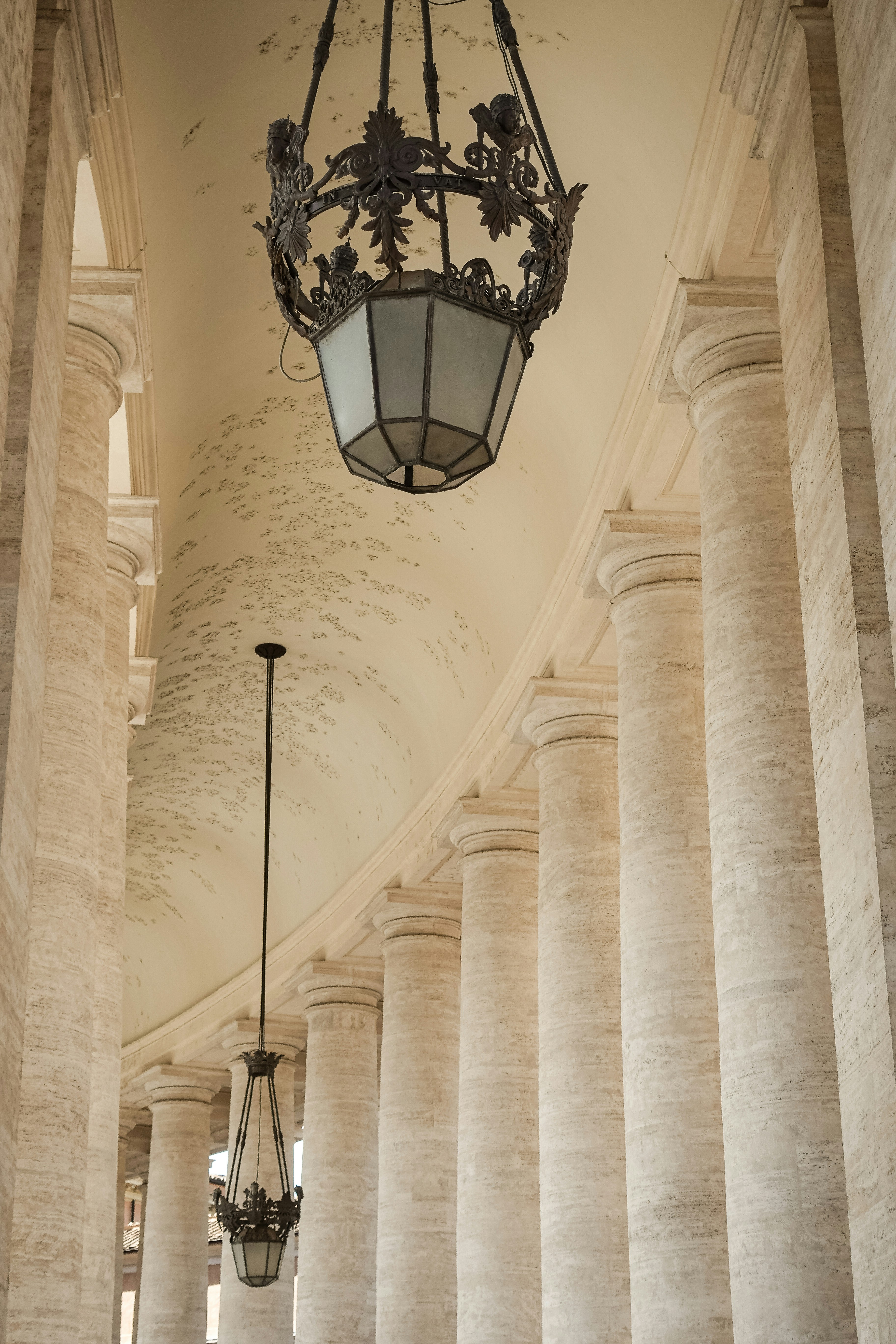 Crescent of Columns and Hanging Lanterns