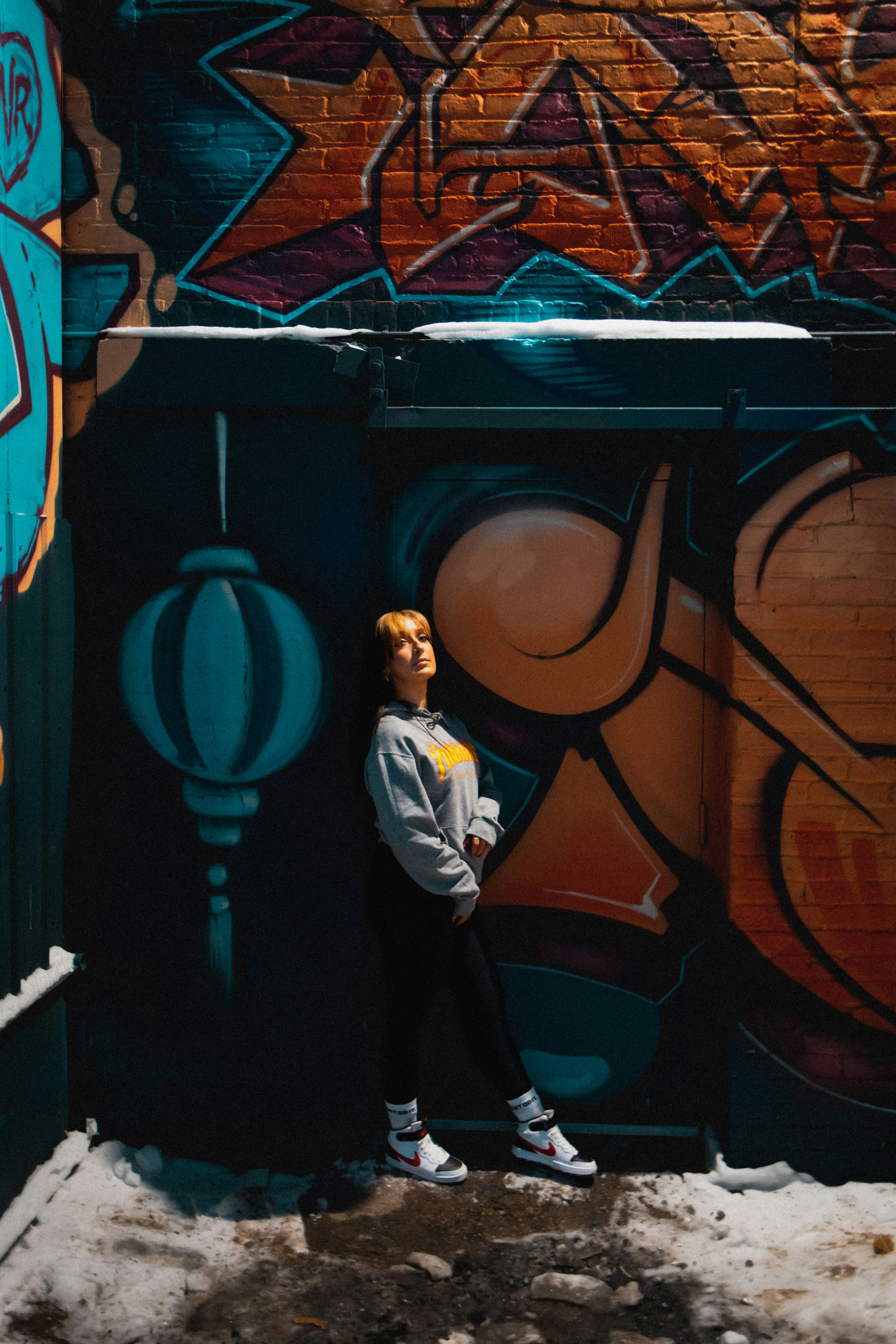 Graffiti Alley Portrait: Quiet Confidence by Concrete Canvas