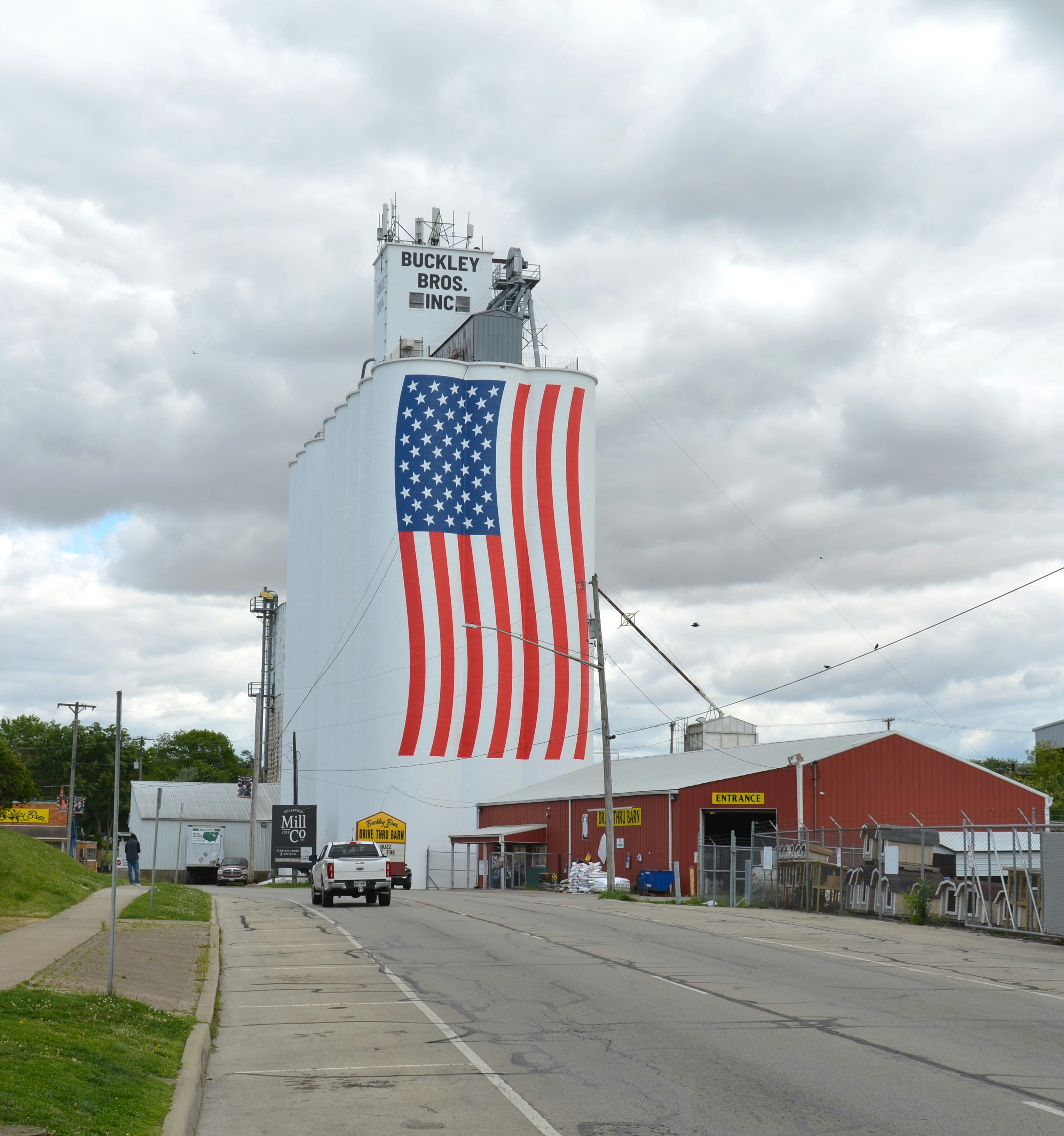American Giant: A Grain Elevator Draped in the Stars and Stripes