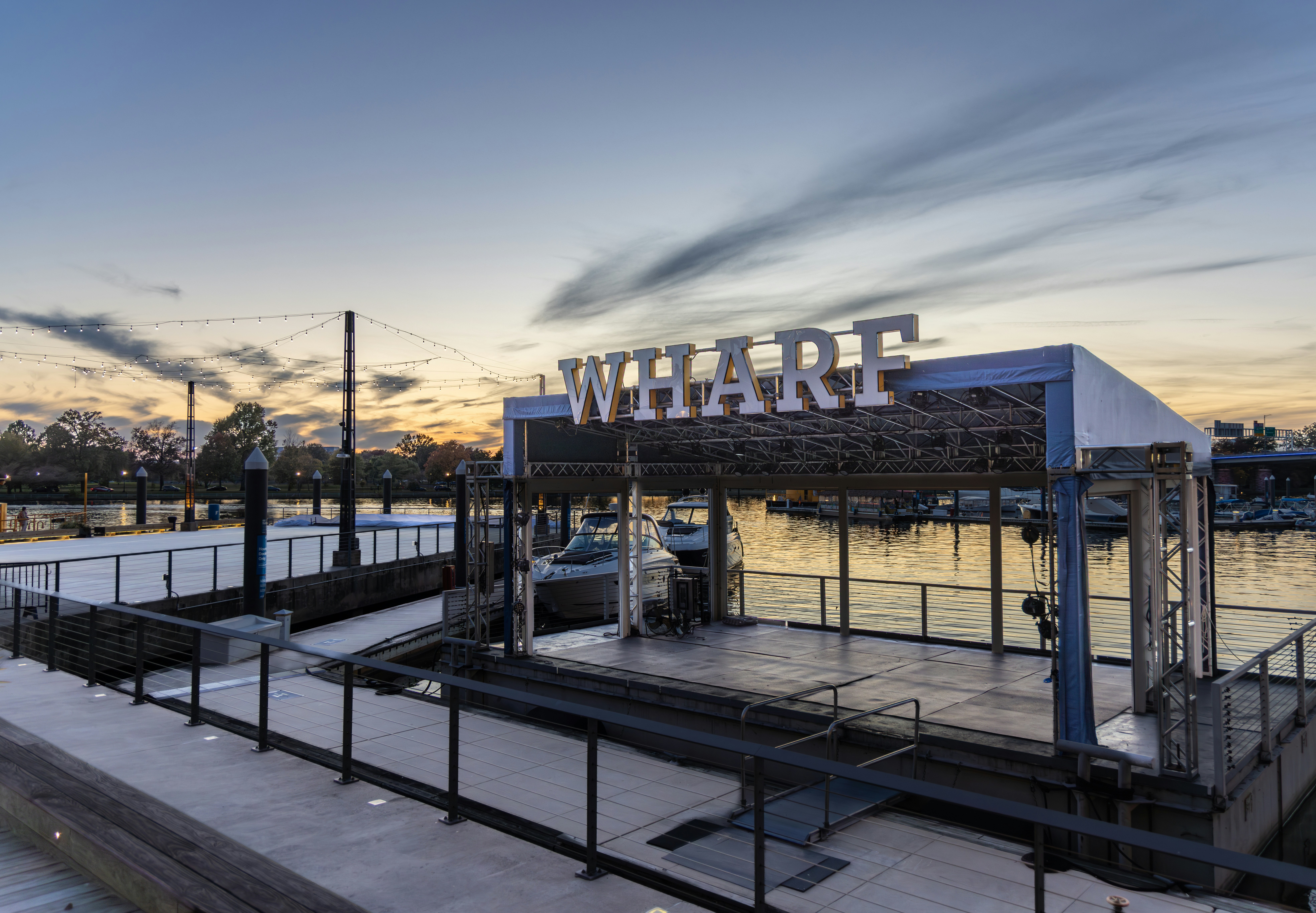 Wharf Sign at Golden Hour