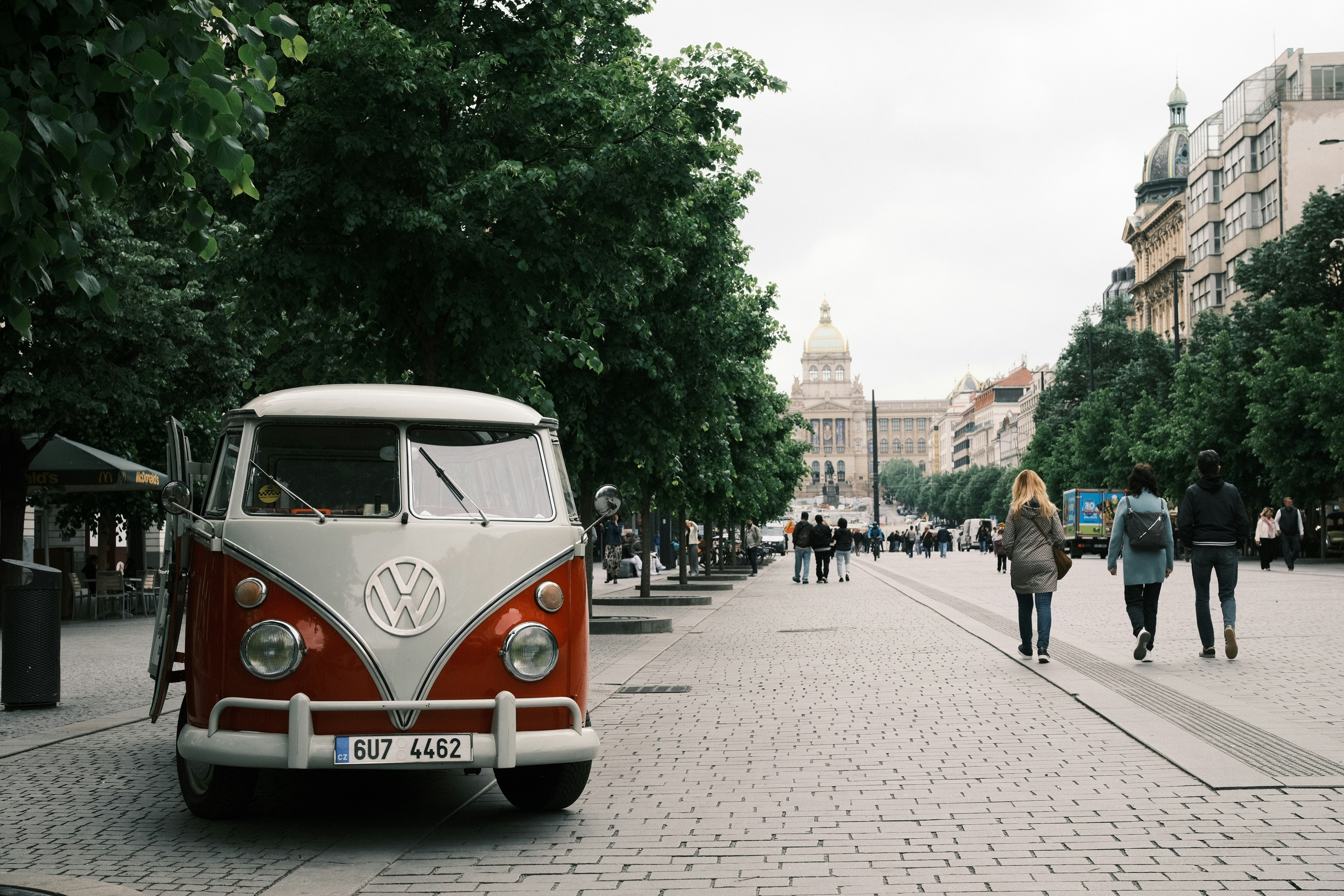 Red Vintage VW Van Anchors the City Avenue