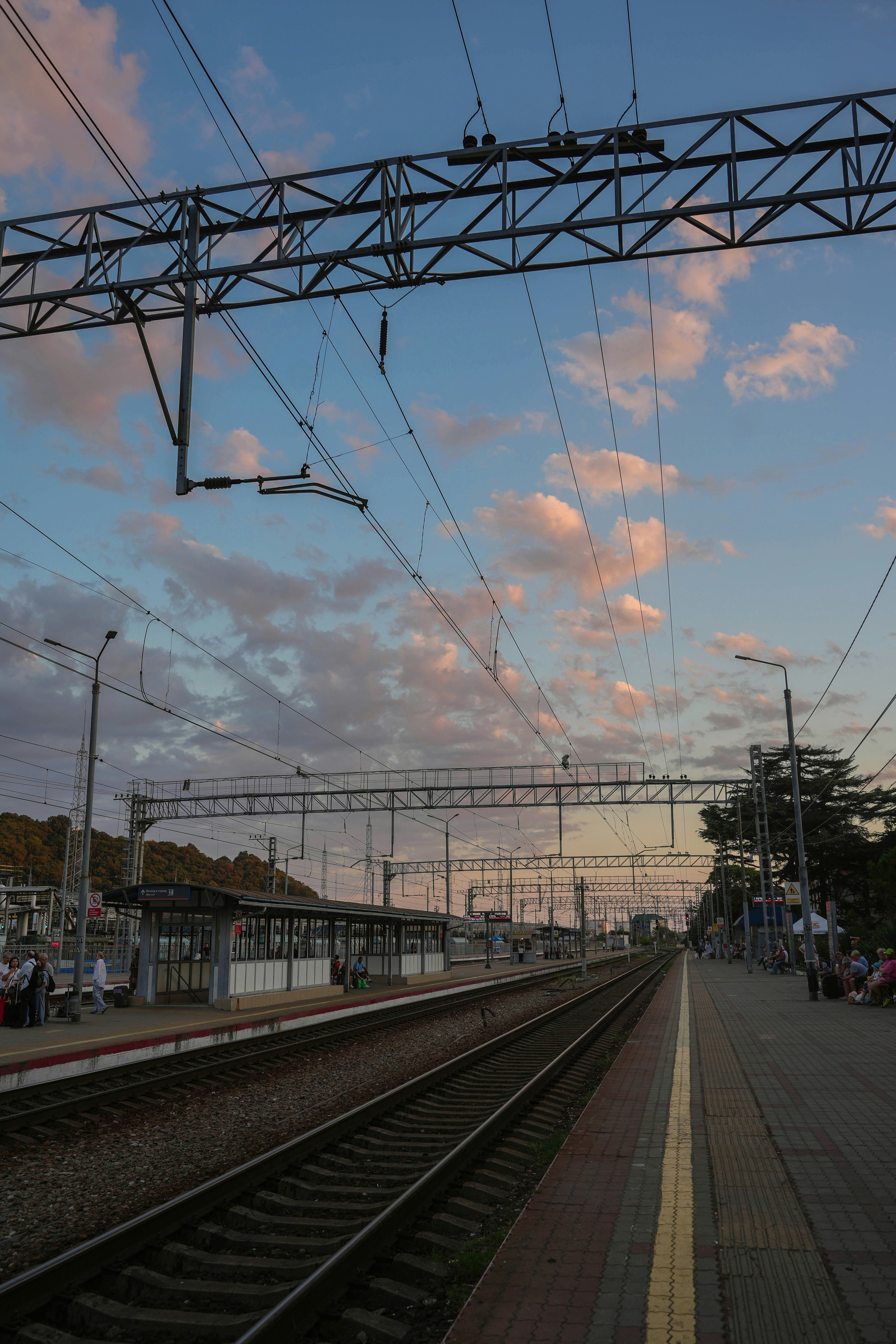 Railway Horizon: Evening Platforms and Overhead Girders