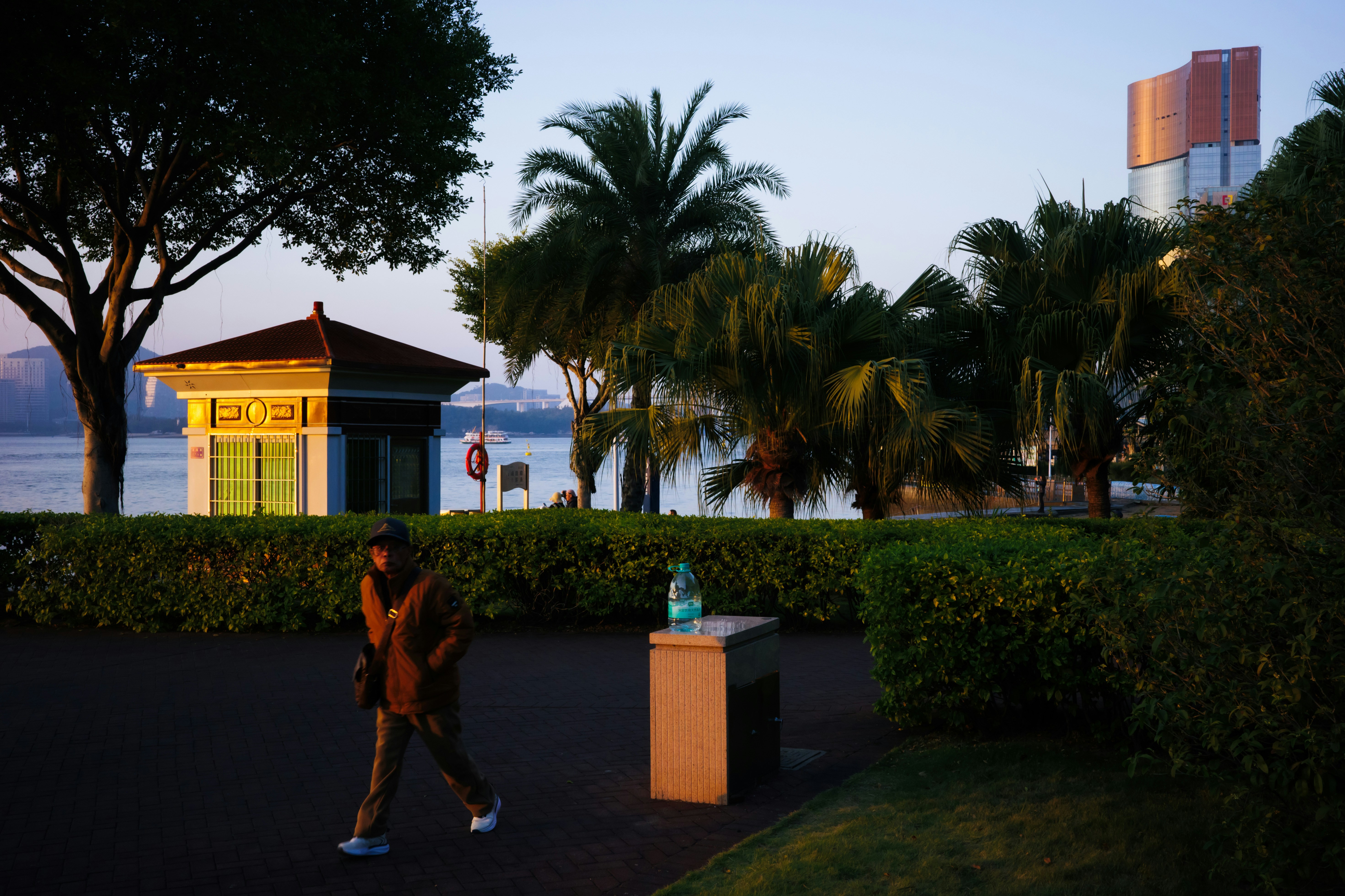 Evening Promenade by the Waterfront Garden