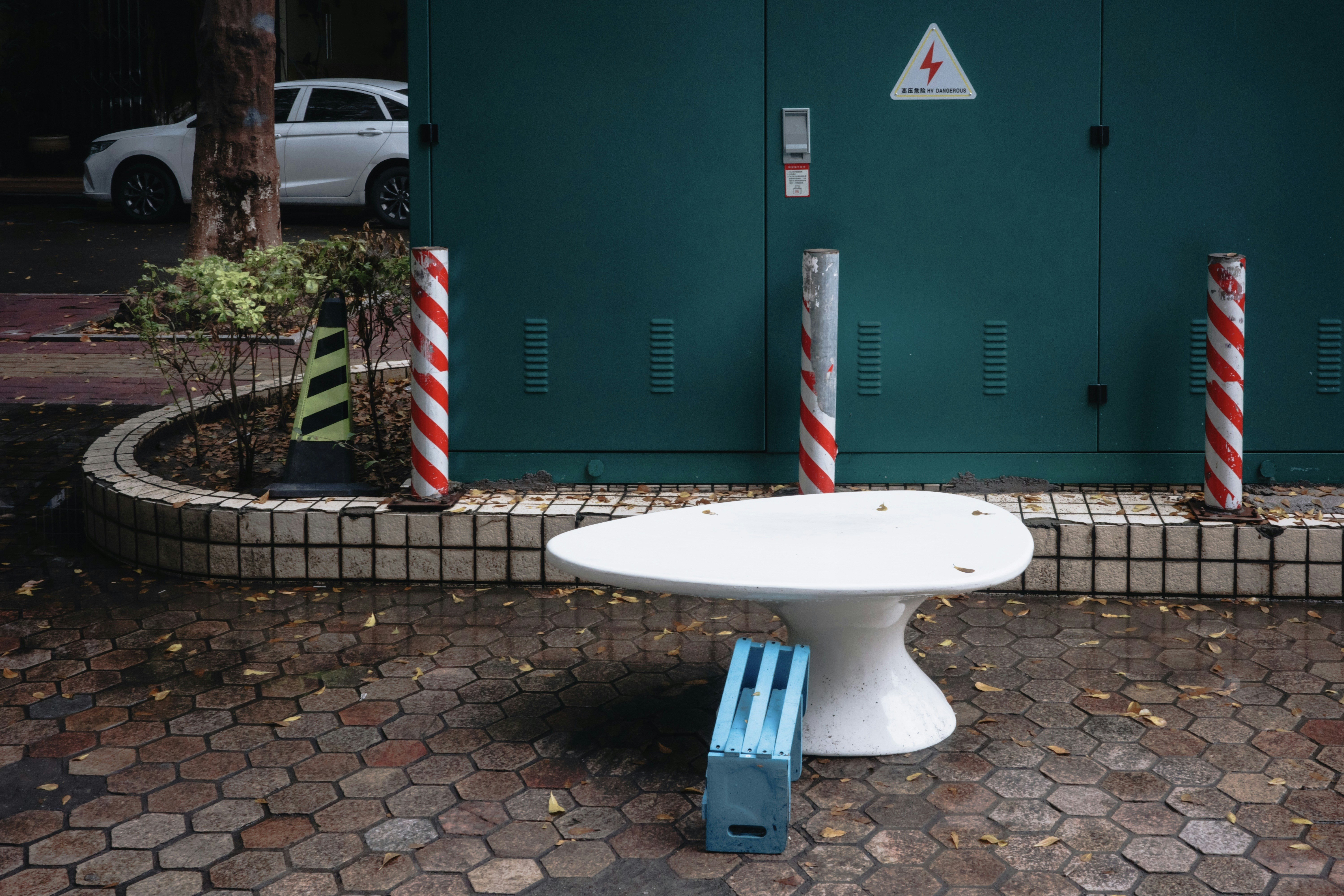 Urban Shelter: A Quiet Moment by the Electric Barrier