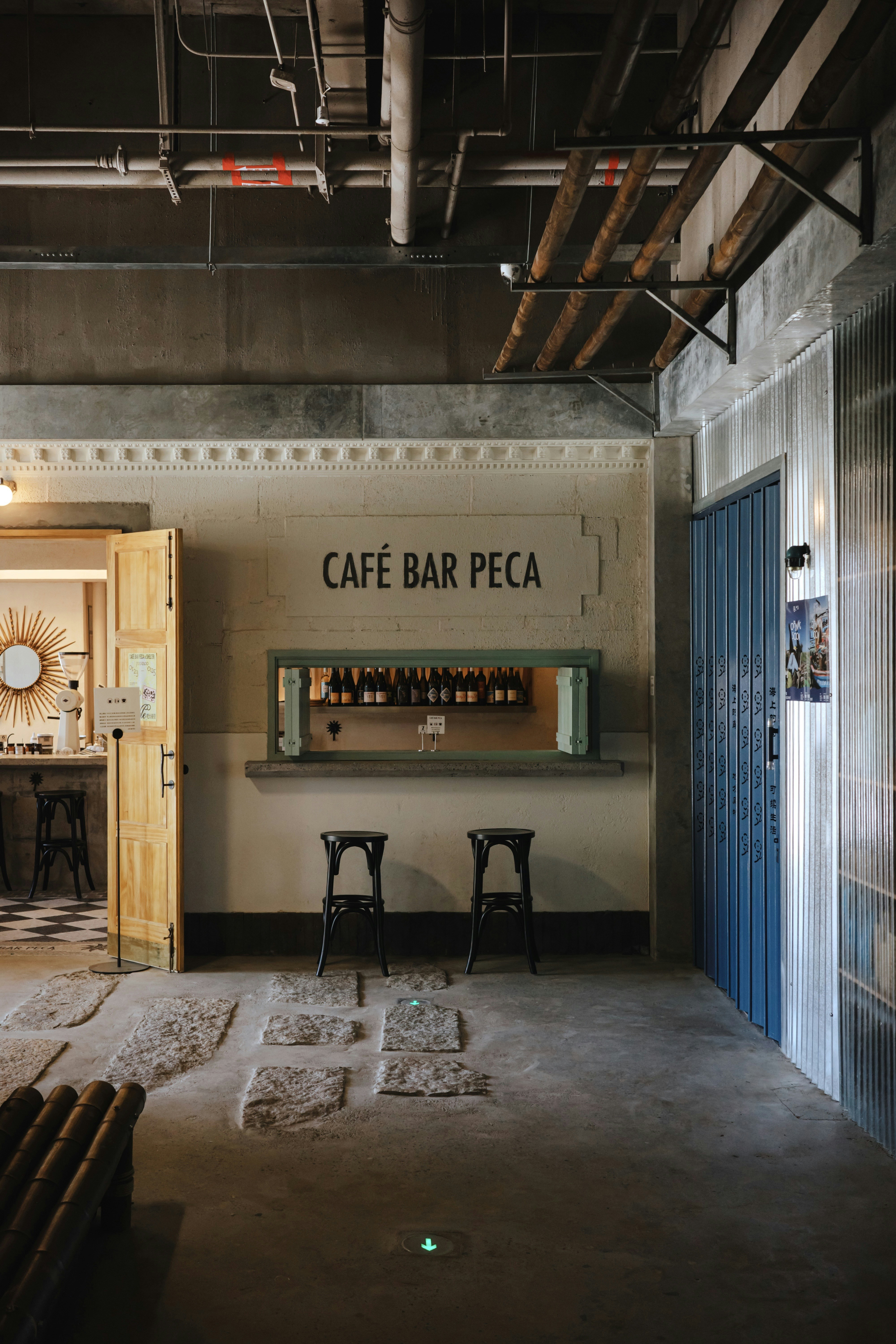 Café Bar Peca: Quiet Corner of a Rustic Industrial Lounge