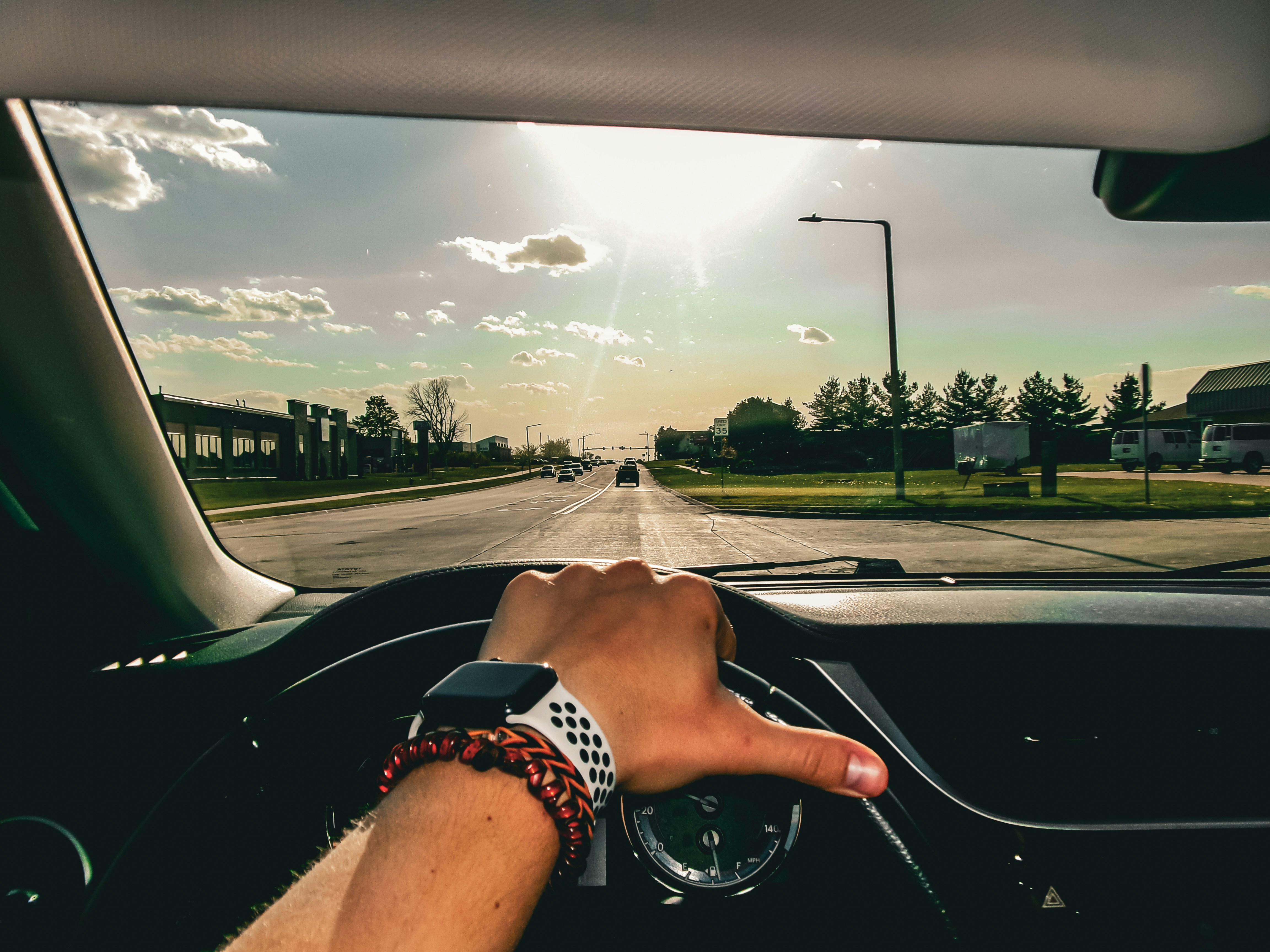 Hands on the Wheel: A Sunlit Drive into the Horizon