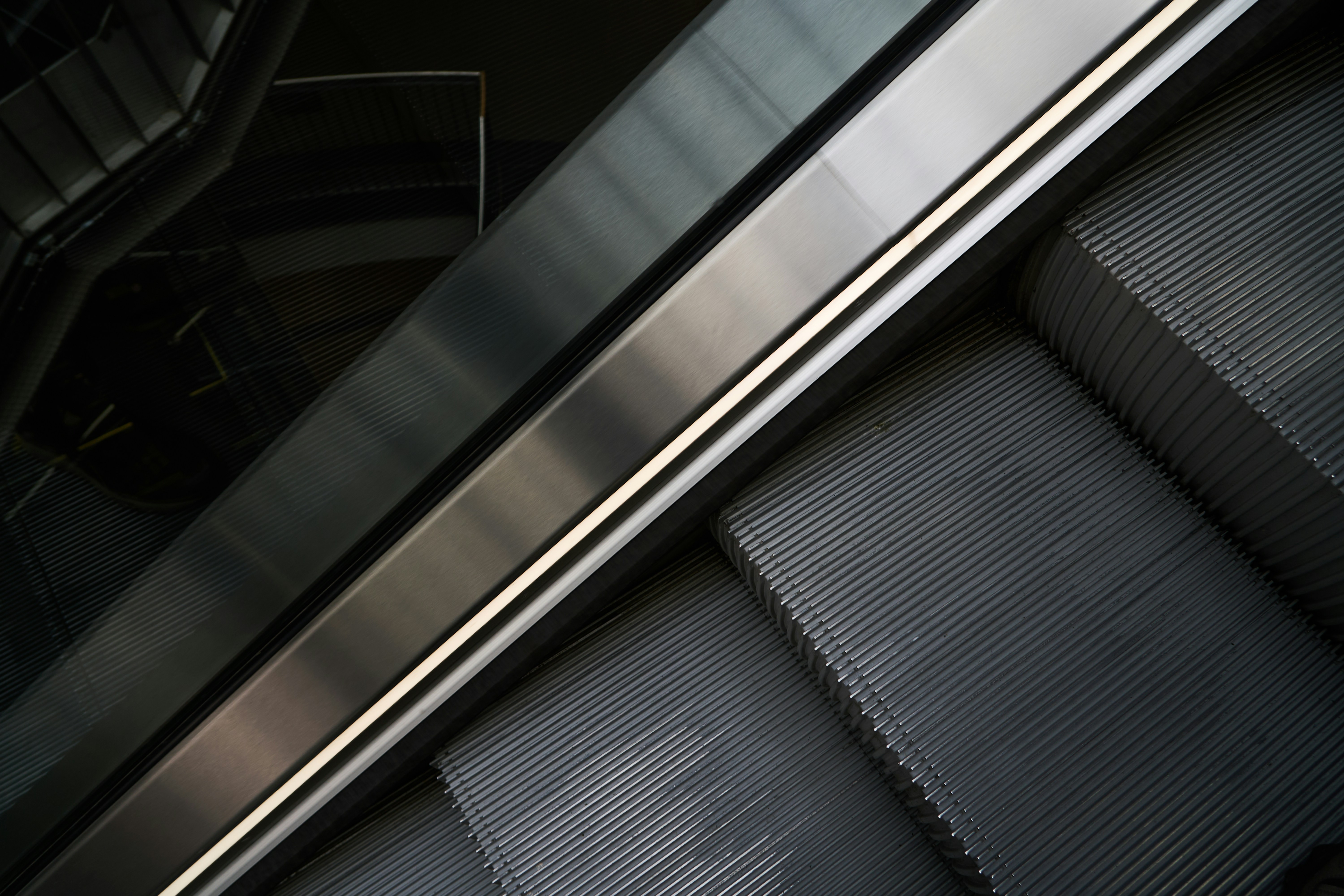 Industrial Ascent: An Escalator Edge Abstract