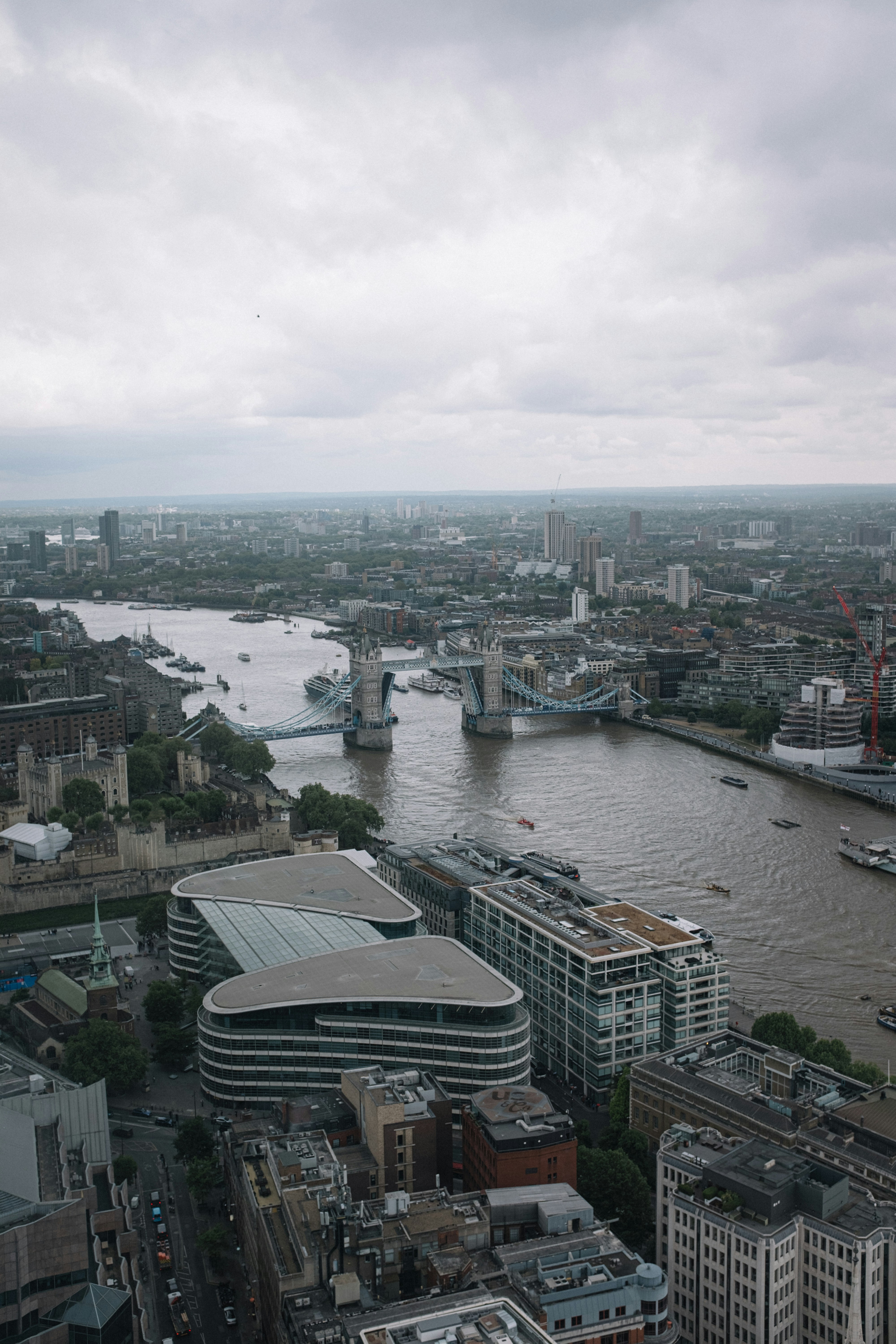 City at the Curve: Tower Bridge and the Thames from Above