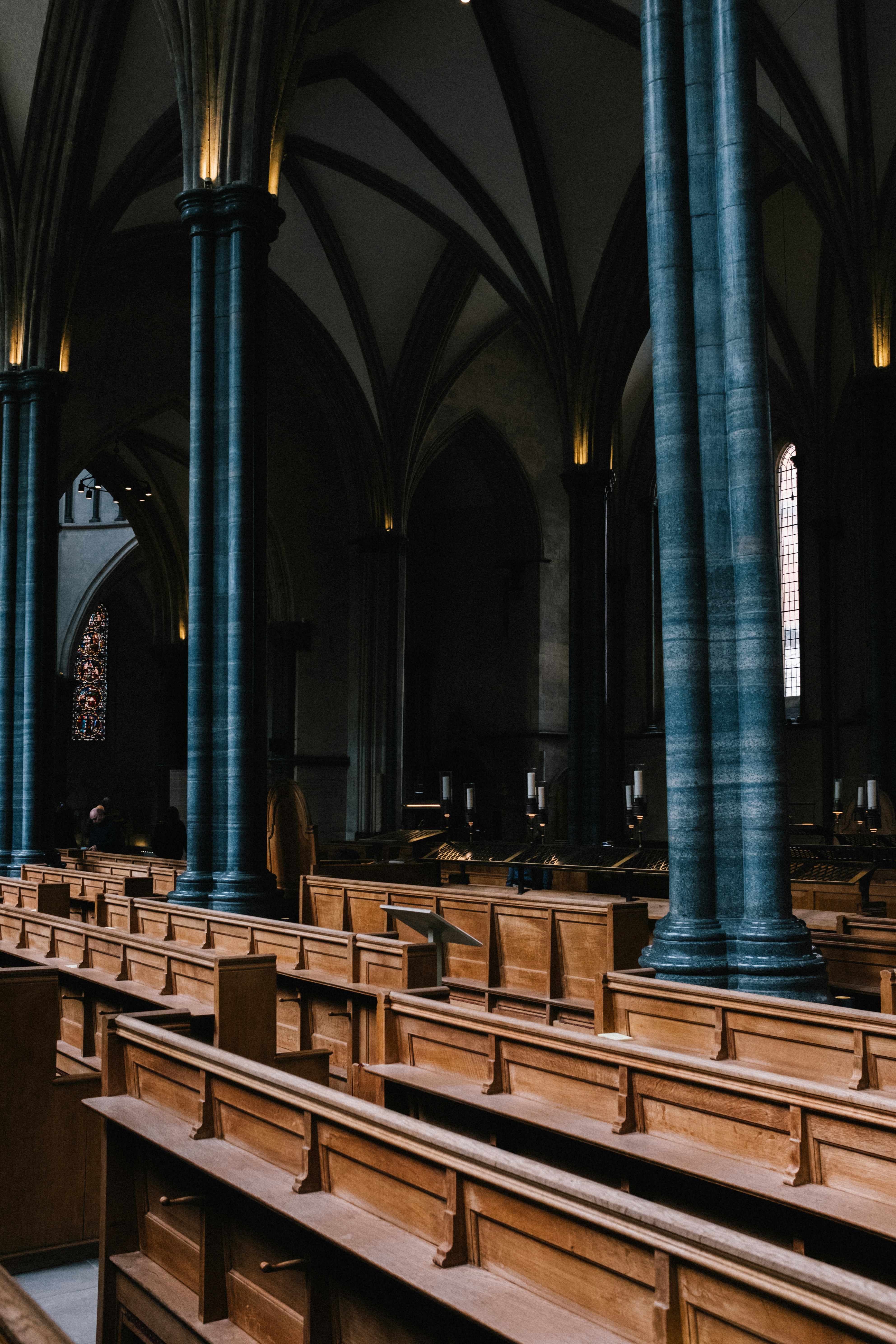 Aisles of Silence: Gothic Columns Recede into Light