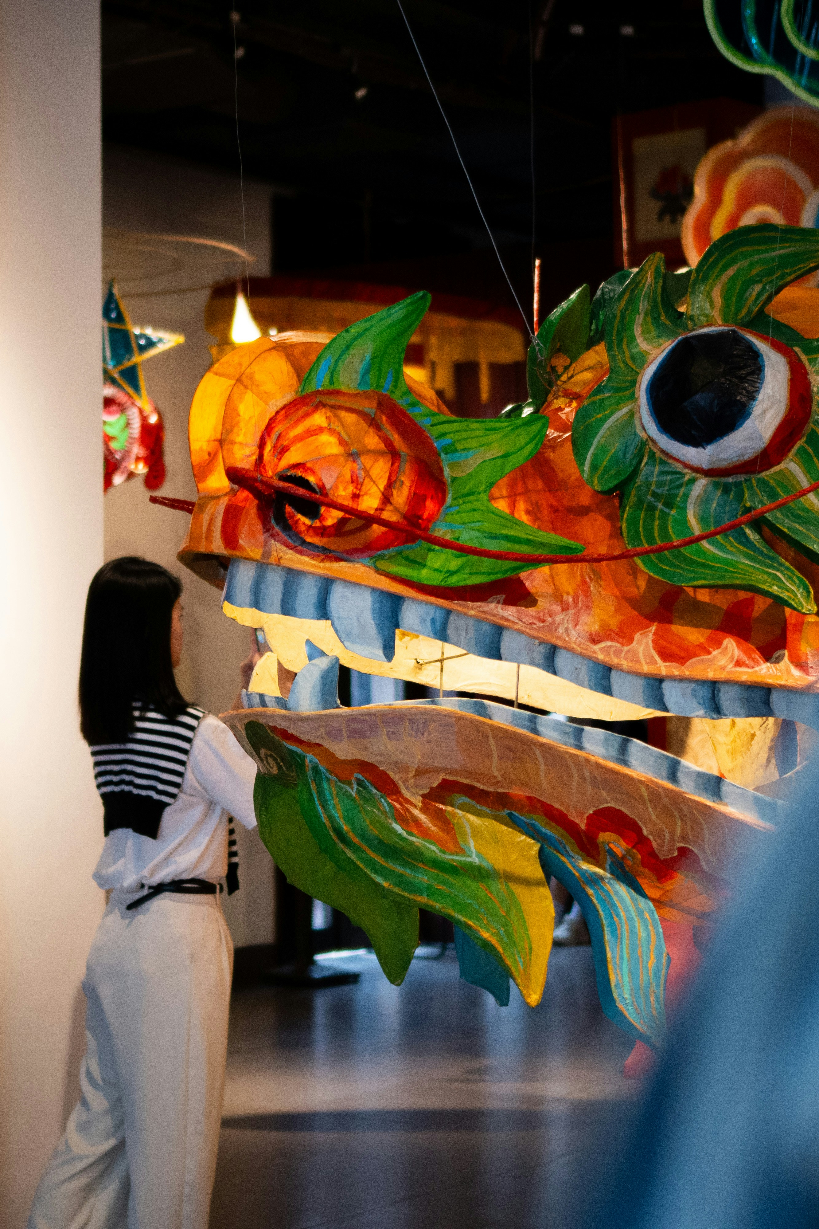 Dragon Spirit in Focus: A Visitor and the Celestial Mask