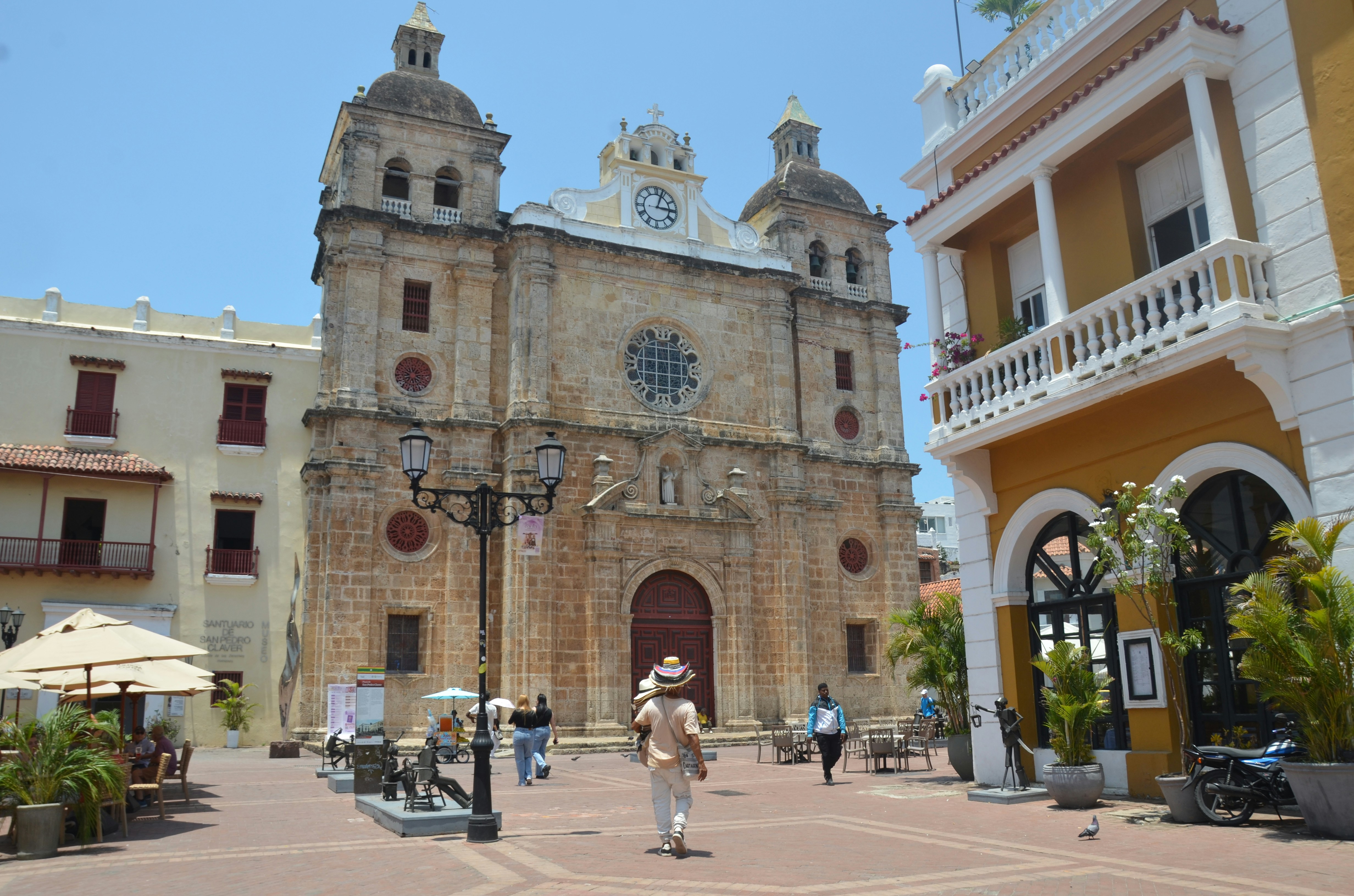 Sunlit Plaza Gaze Toward the Historic Cathedral