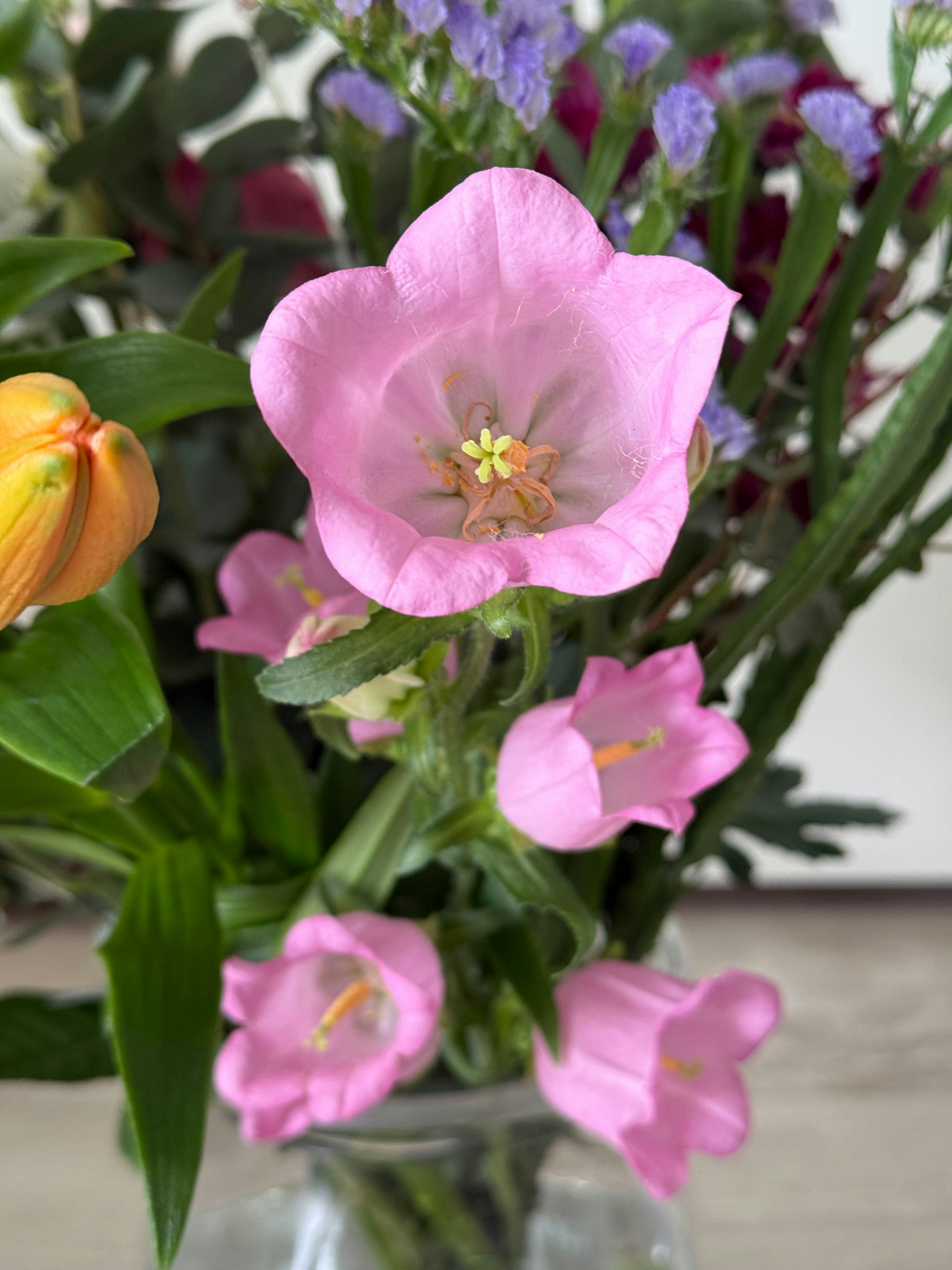 Pink Trumpet Flower Centerstage in a Bouquet