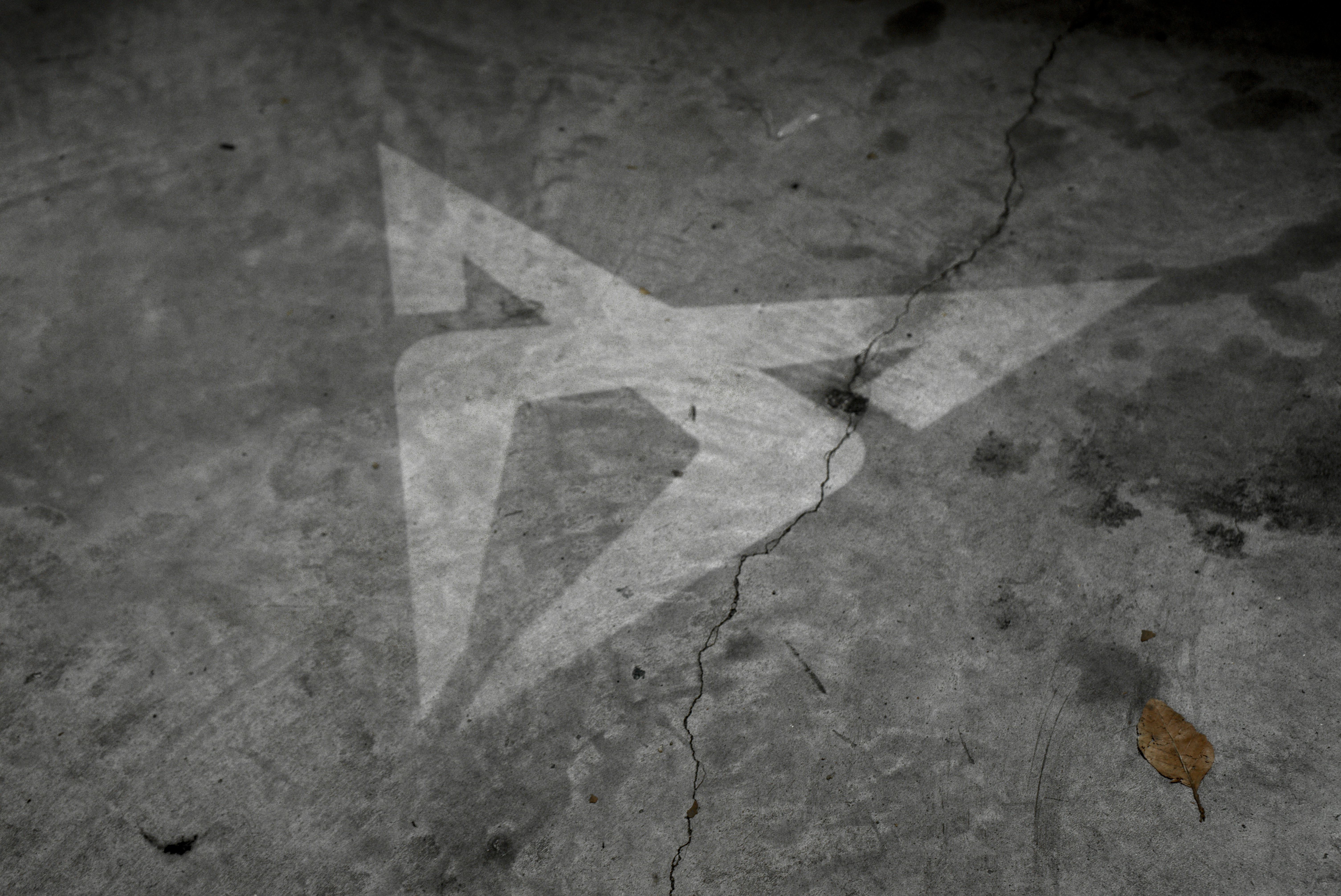 Cracked Concrete Echo: An Intriguing Monogram in Shadow