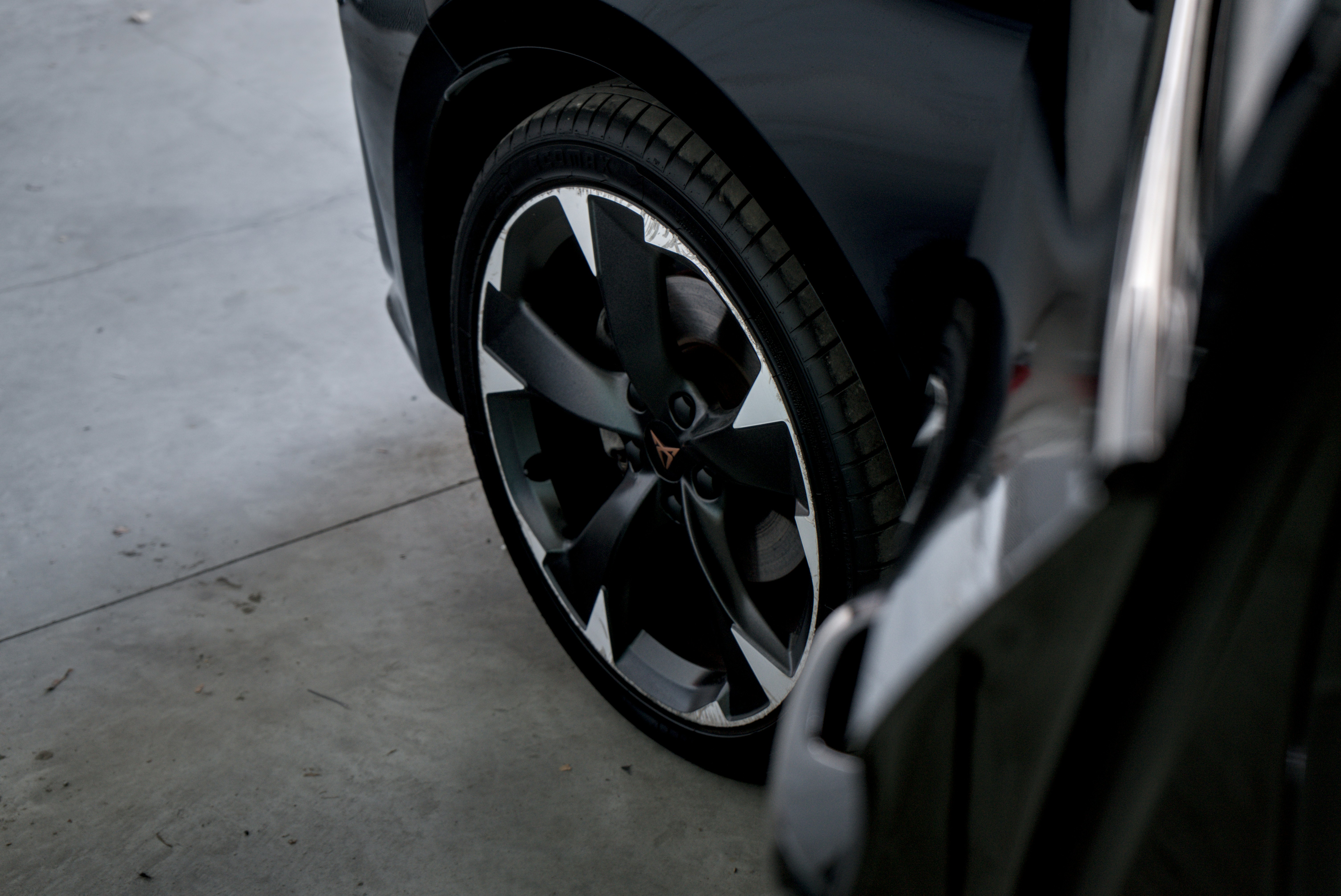 Urban Veil: Close-Up of a Modern Car Wheel