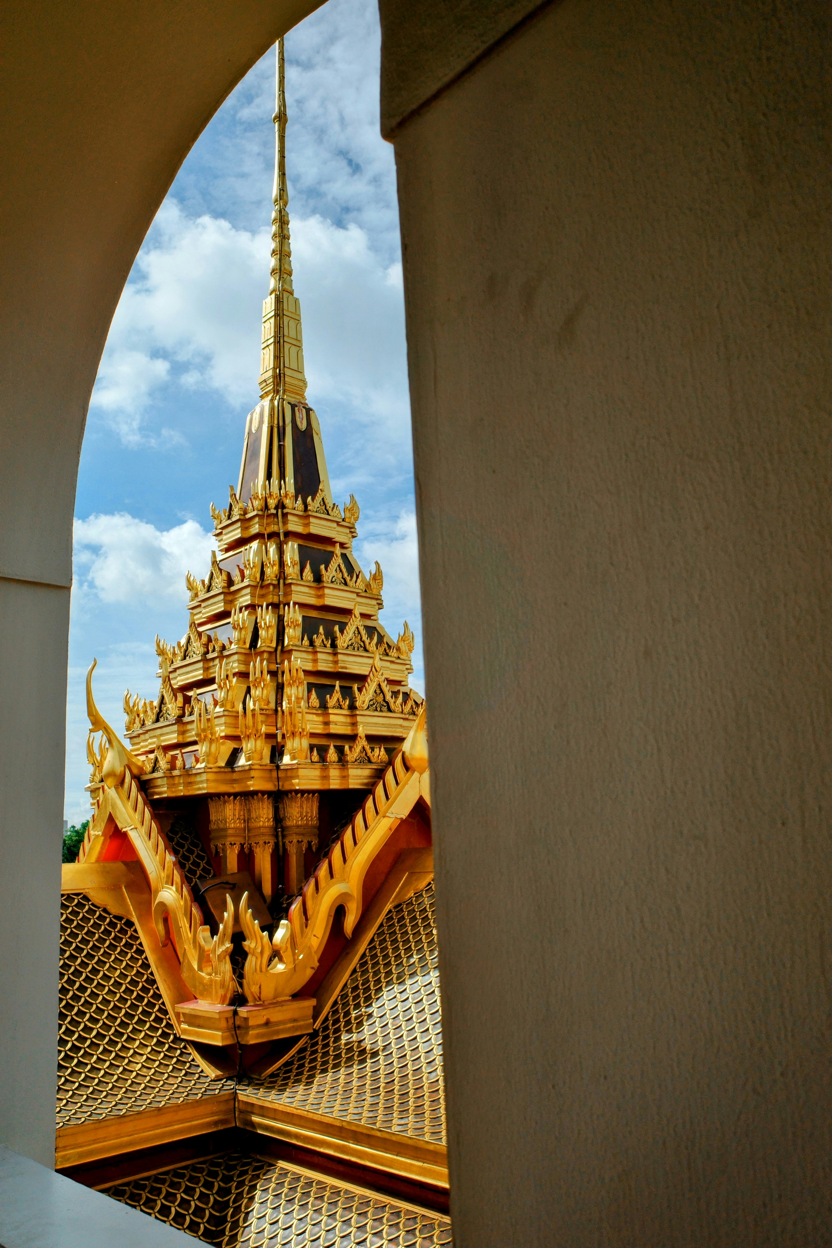 Golden Temple Peak Framed by Archway