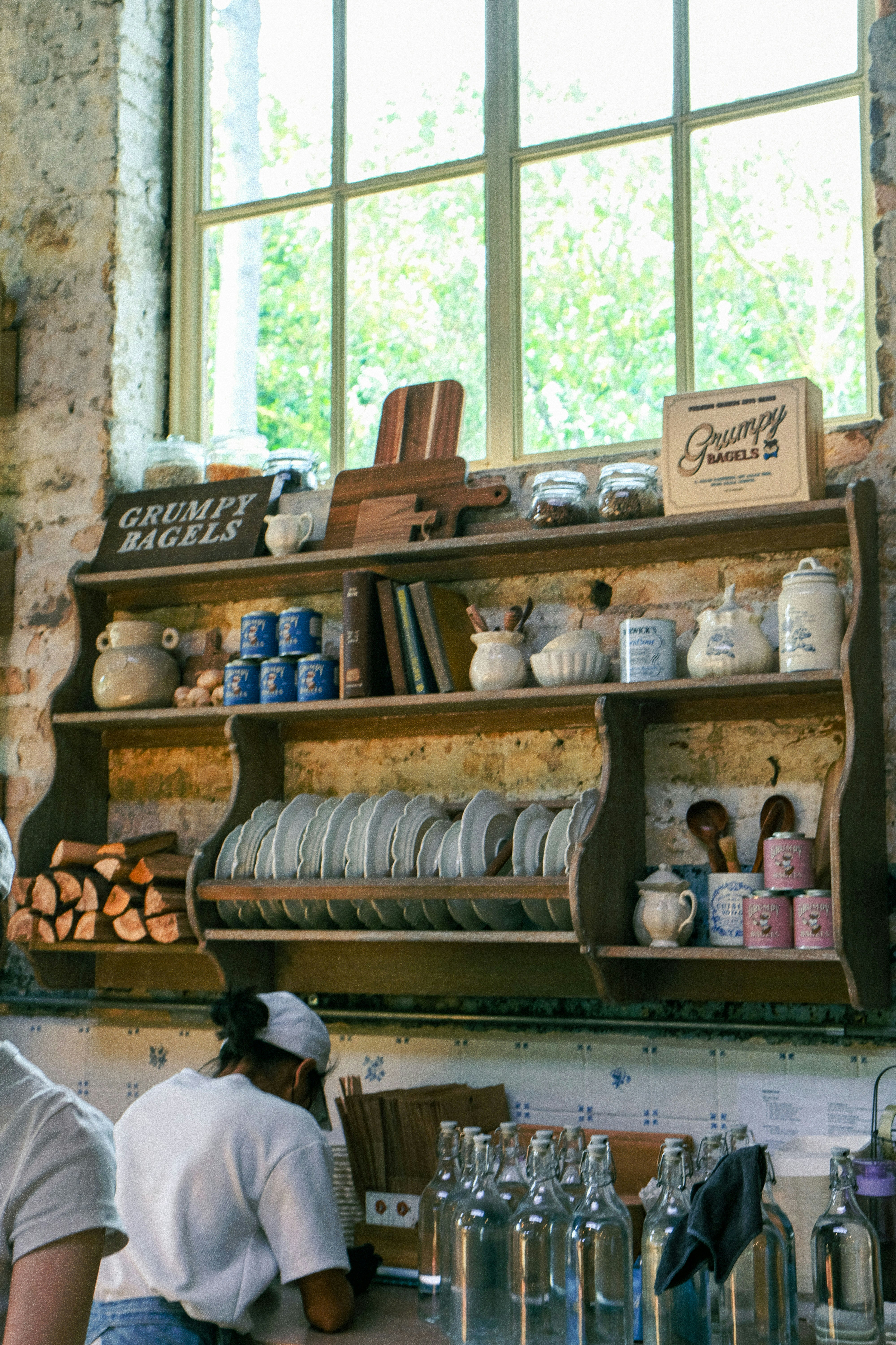 Rustic Kitchen Shelf in Morning Light