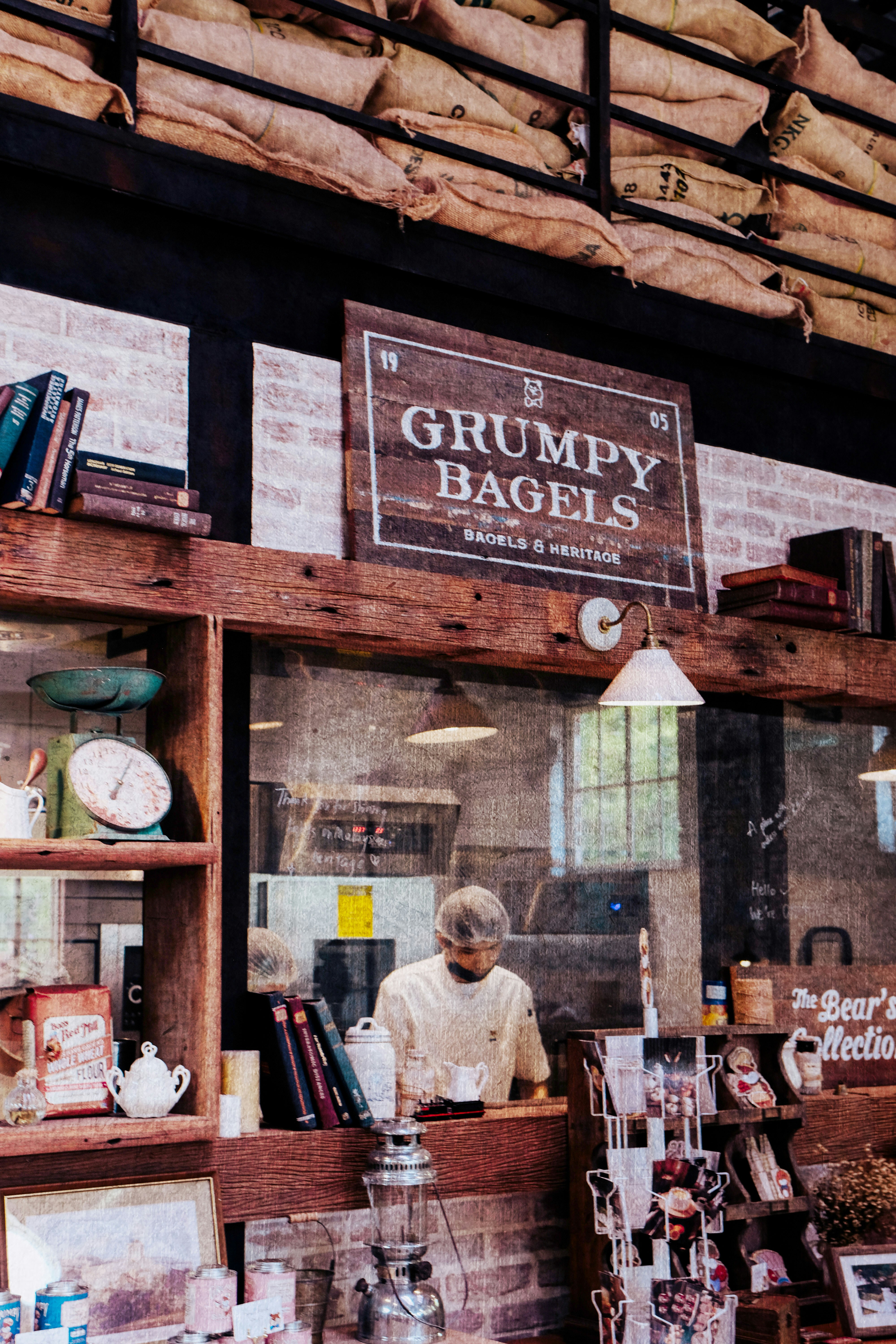 Grumpy Bagels: Craft, Coffee, and Clockwork Signage