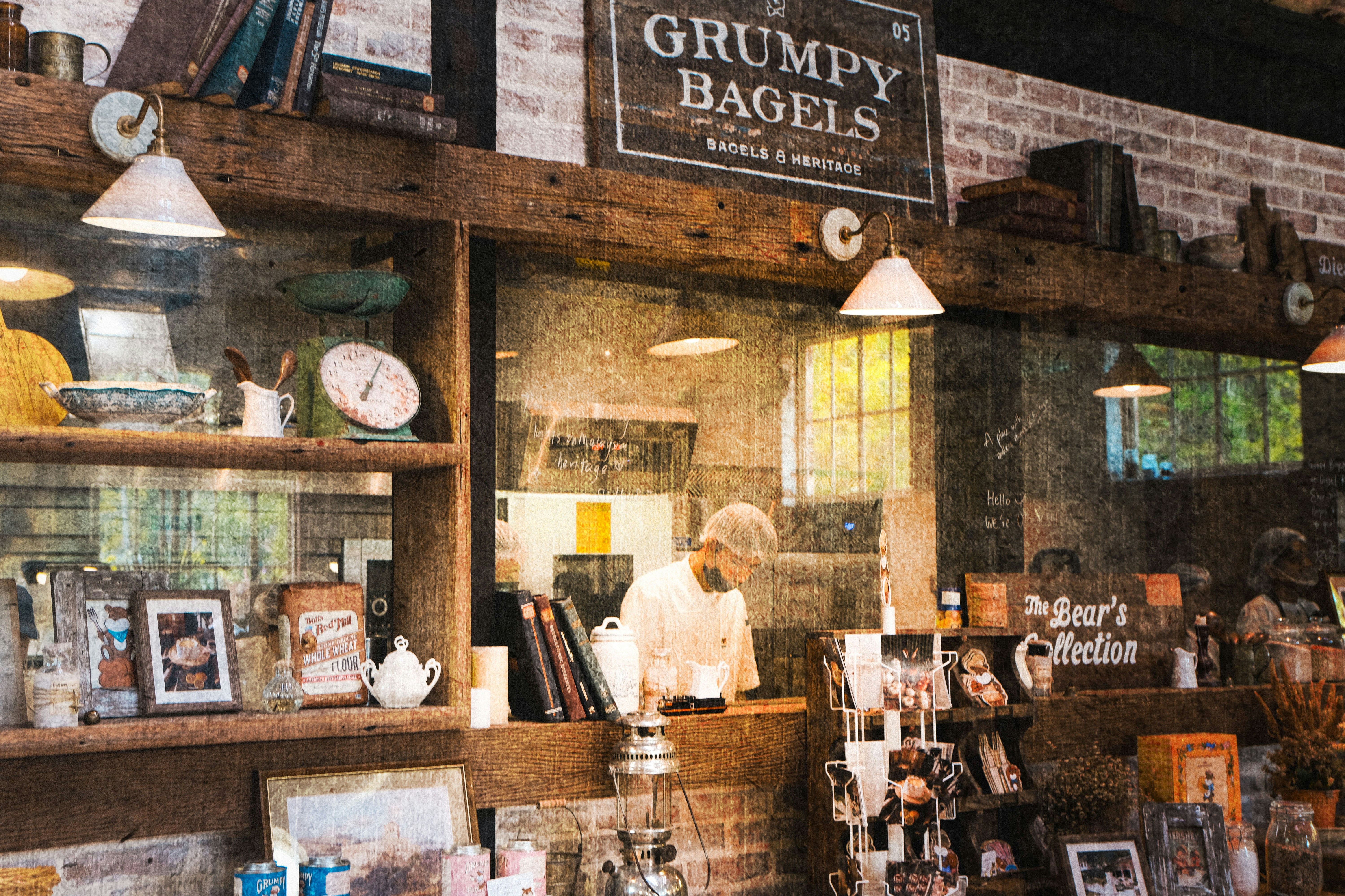 Cafe Window Reverie: A Barista Behind Glass