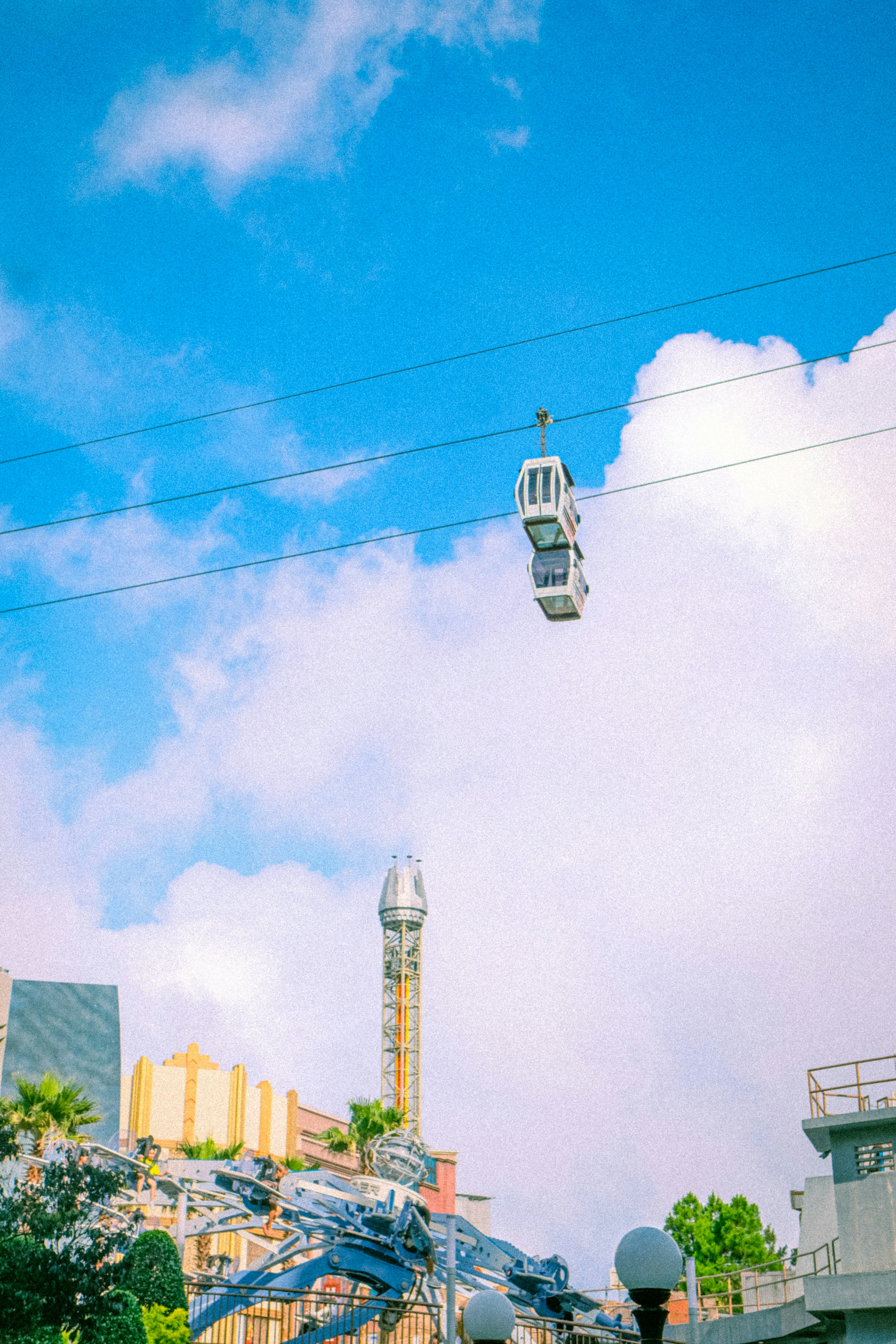 Cable Car Over the City: A Bright Ascent