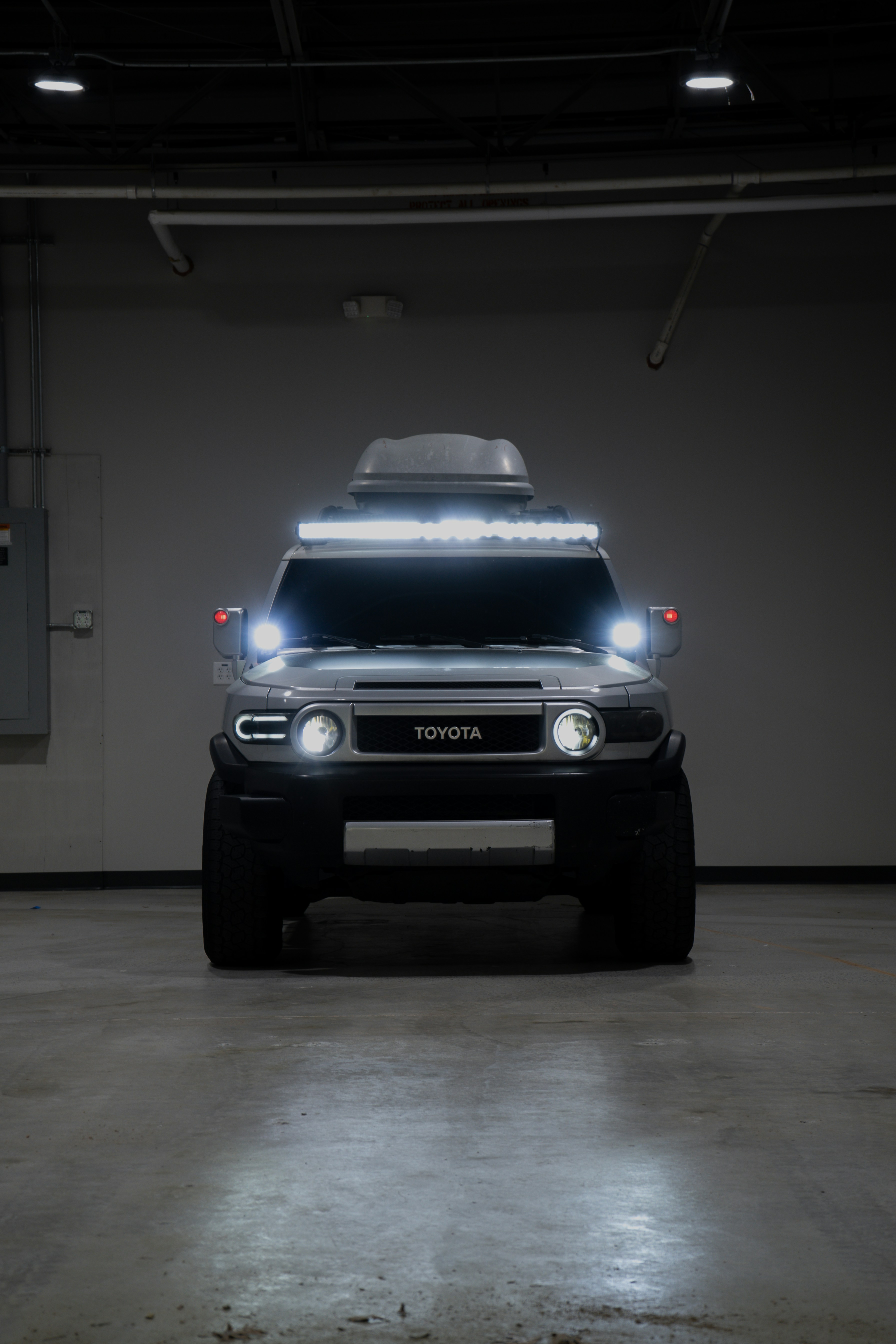 Under Industrial Lights: Toyota SUV Ready for Action