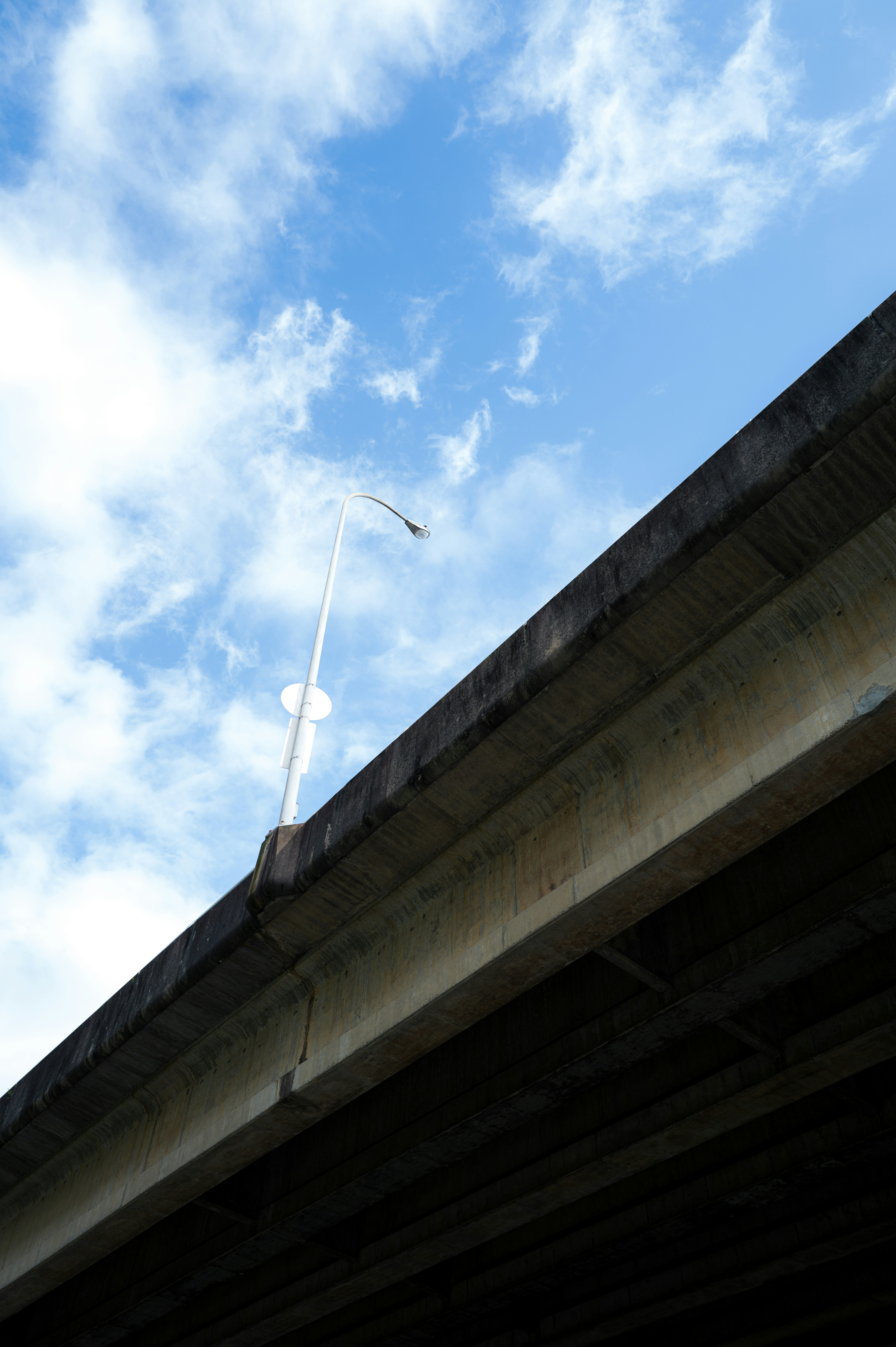 Above the Edge: A Light Post on a Quiet Viaduct