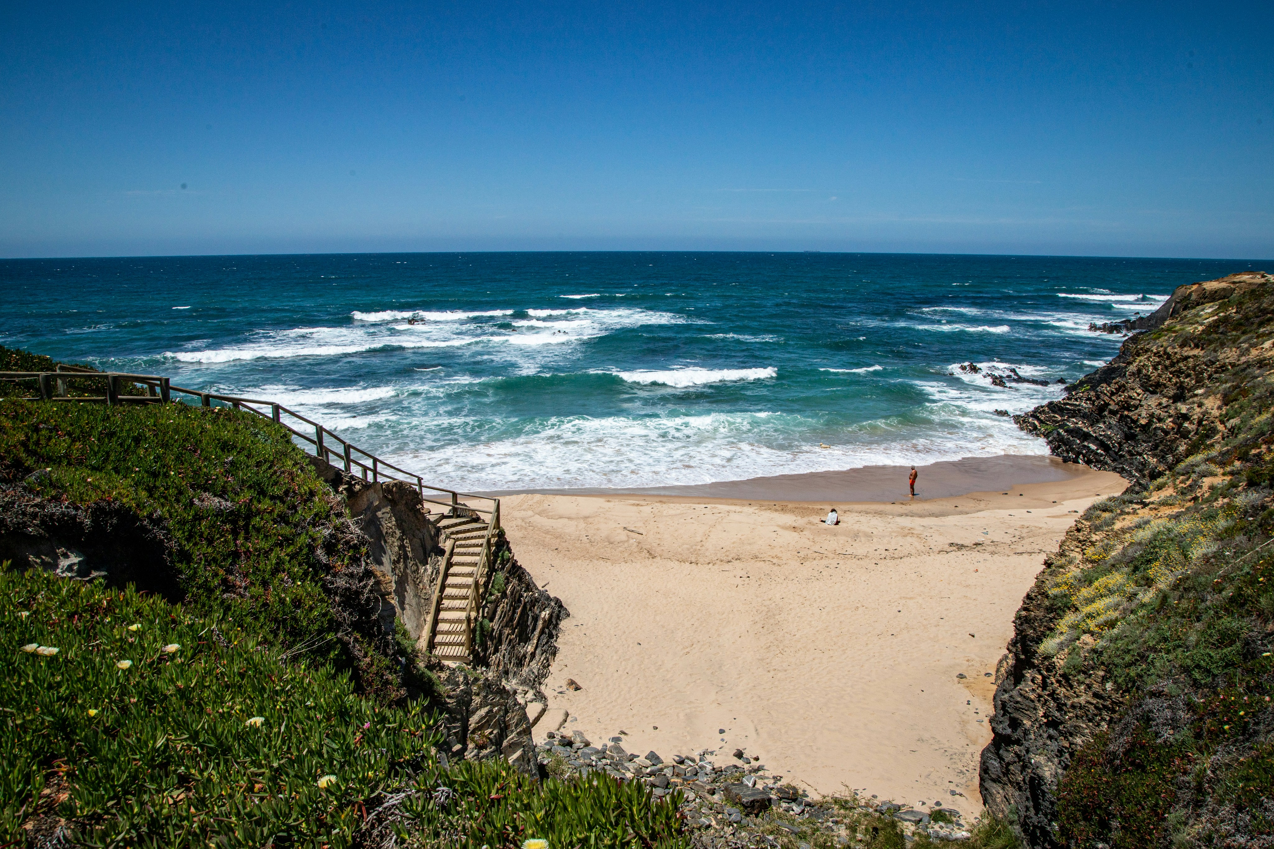 Coastal Staircase Framing a Secluded Cove