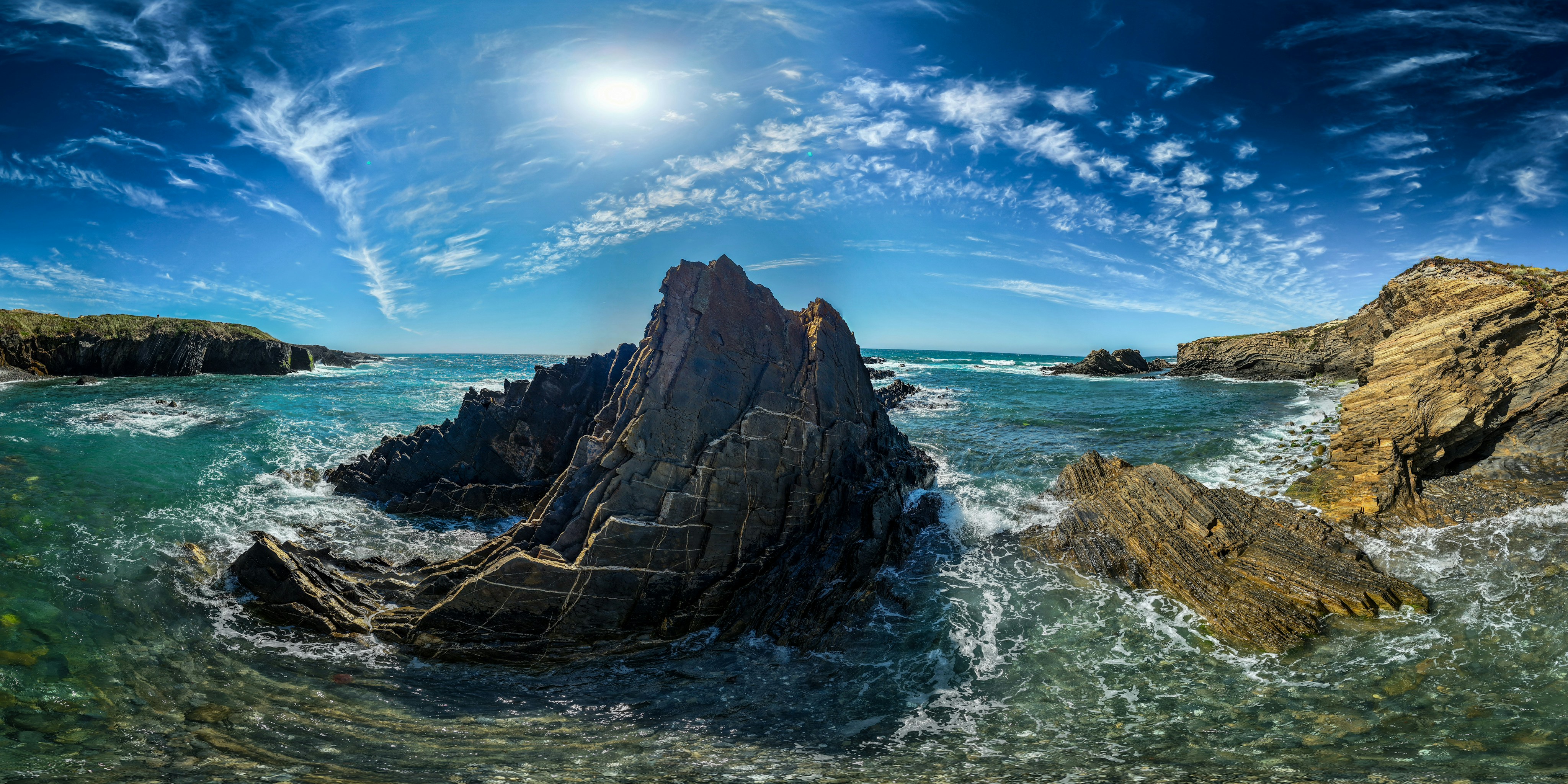 Rugged Sea Stack Under a Seaward Sky