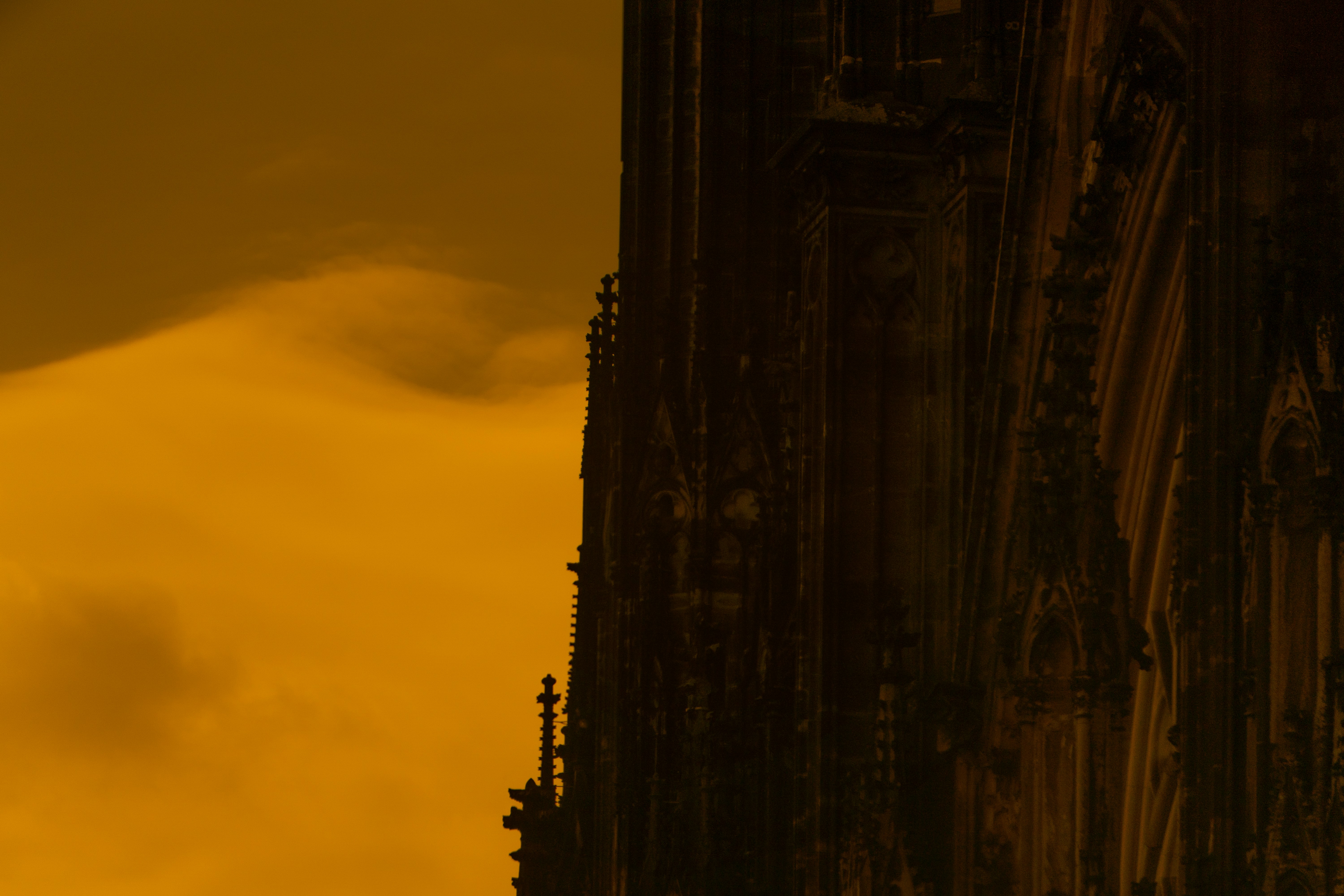 Gothic Facade Silted in Evening Glow