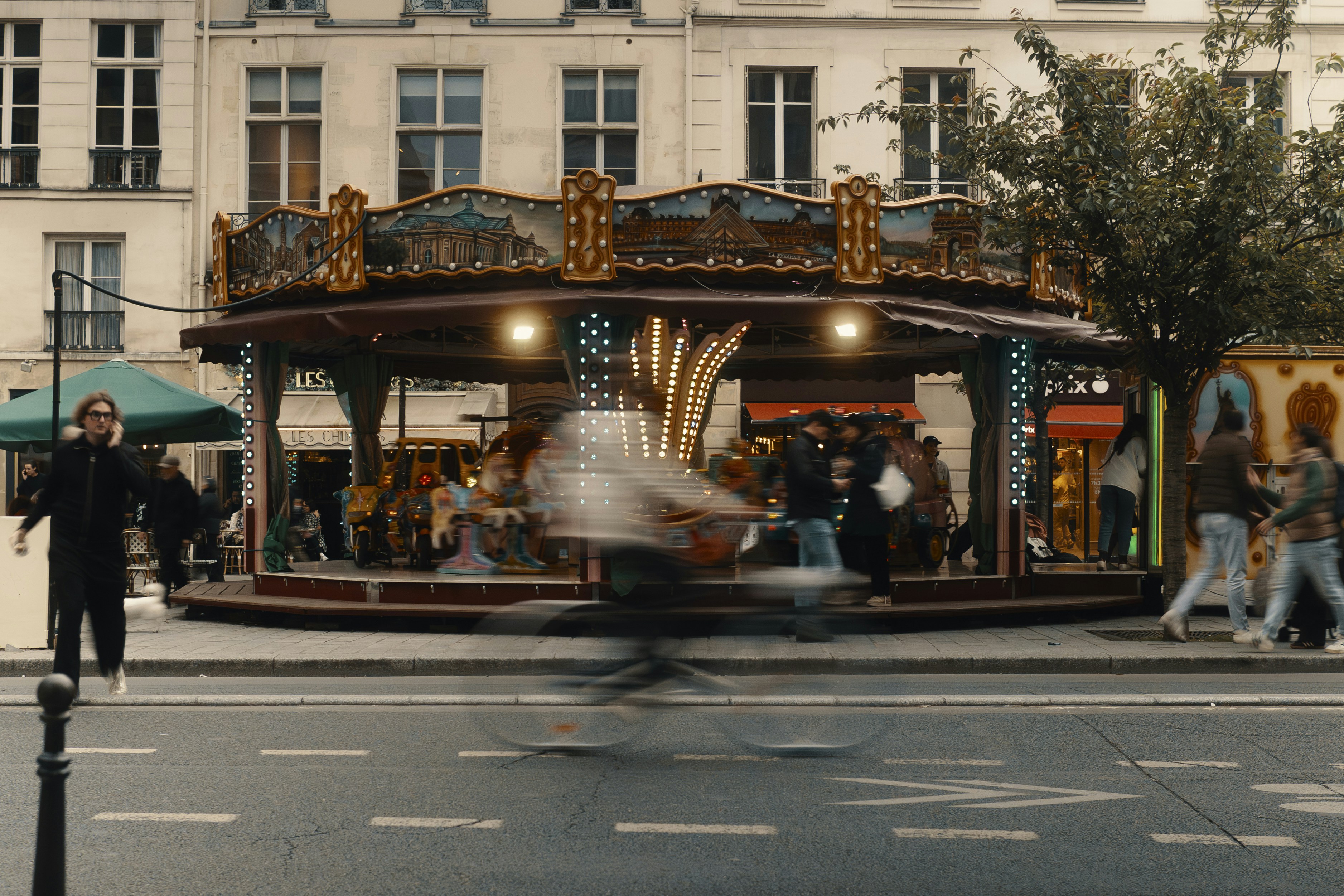 Carousel in Motion: A City Square Moment