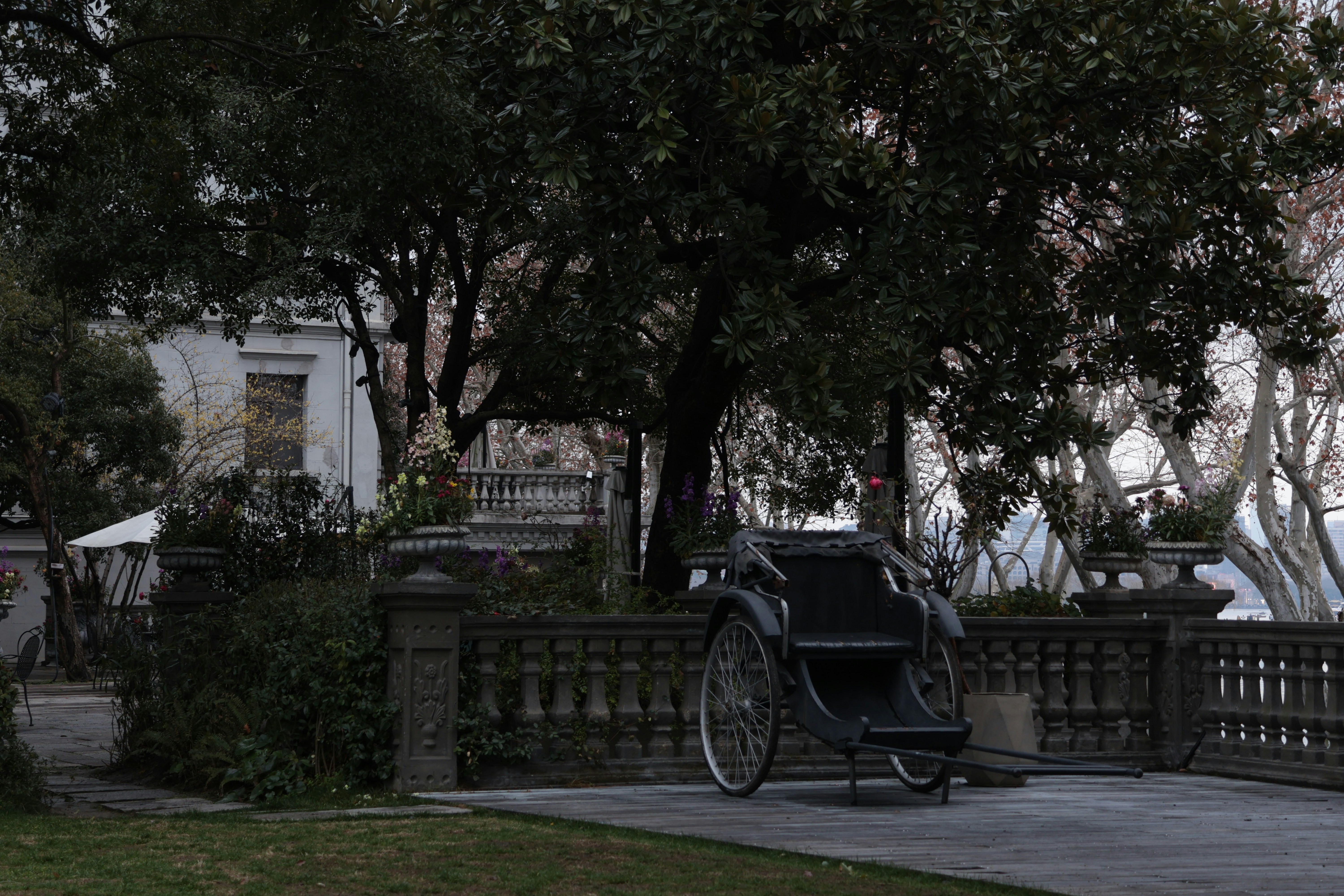 Quiet Wheelchair-stand in a Moonlit Park