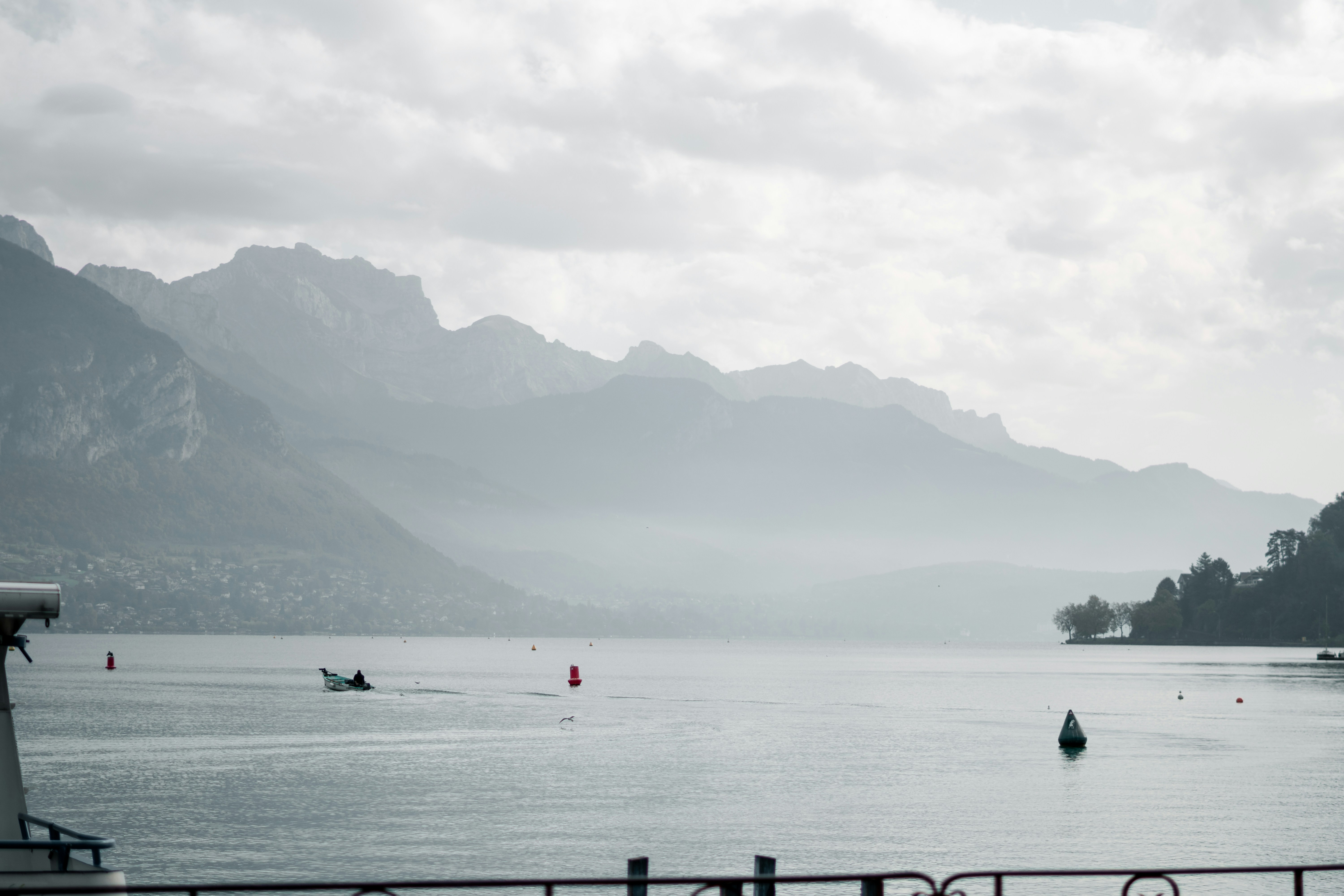 Hidden Harbor Between Misty Peaks