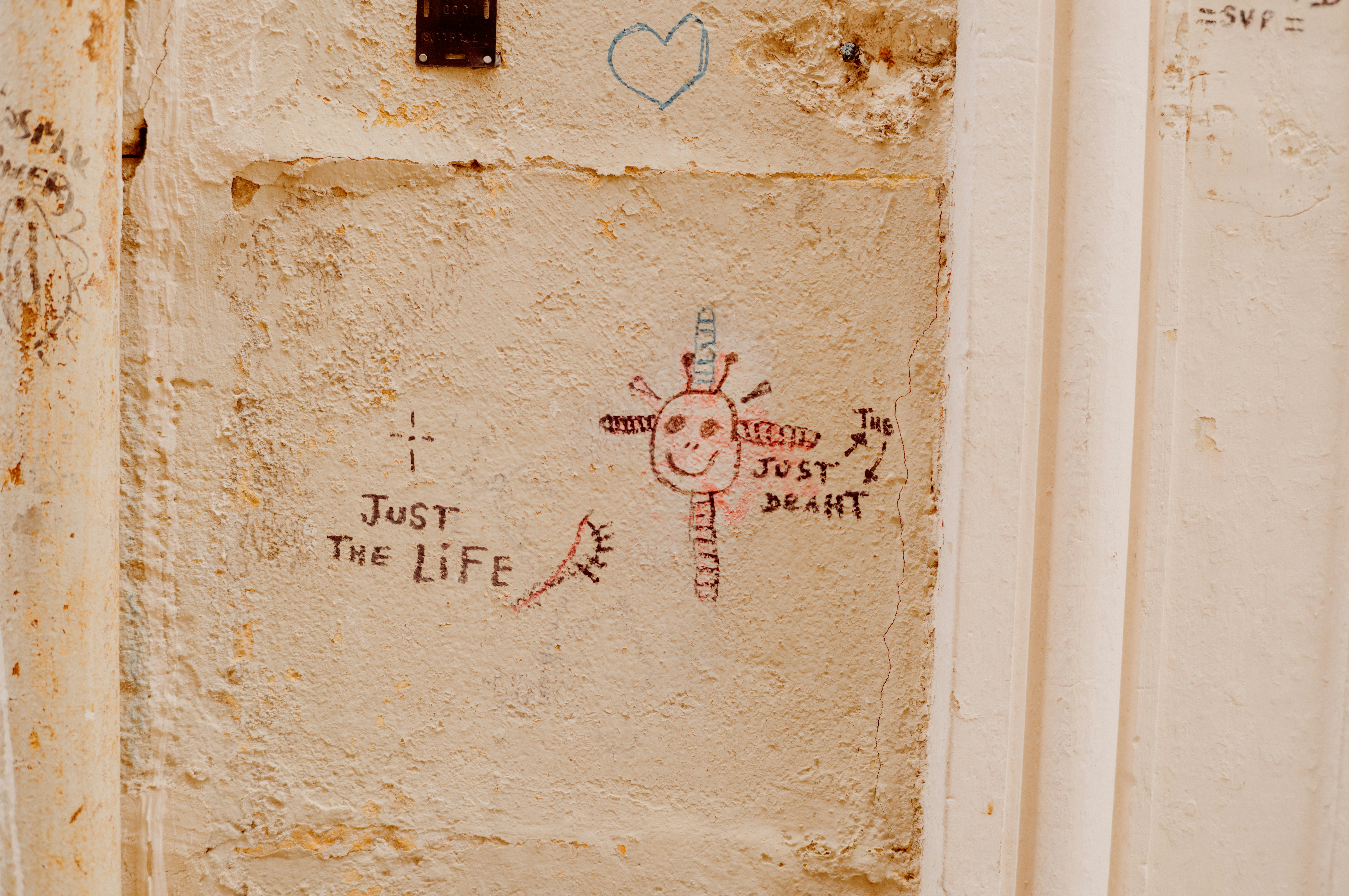 Just the Life: doodles on a sun-washed wall