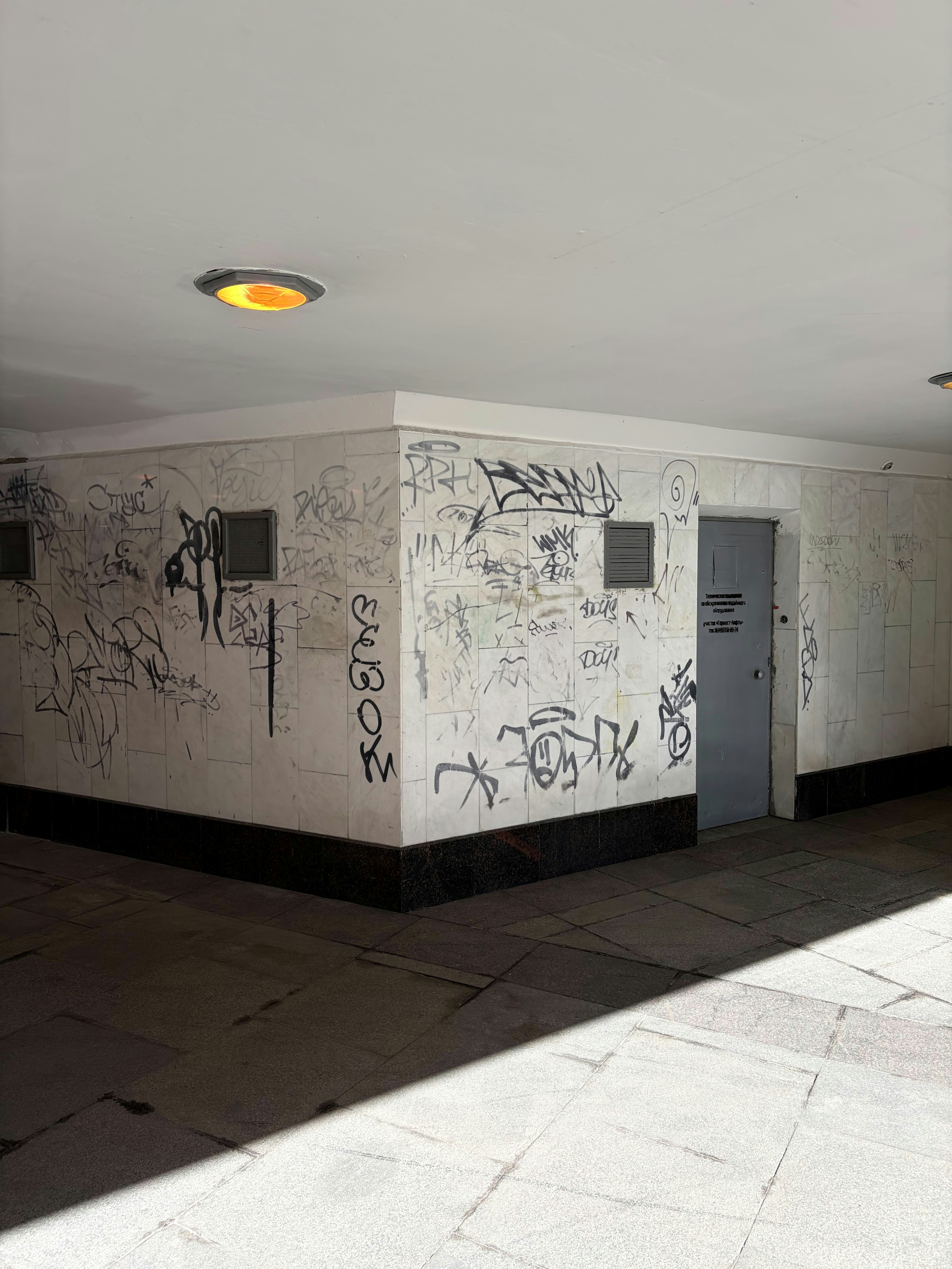Graffiti Corridor: Light Reaches the Quiet Door