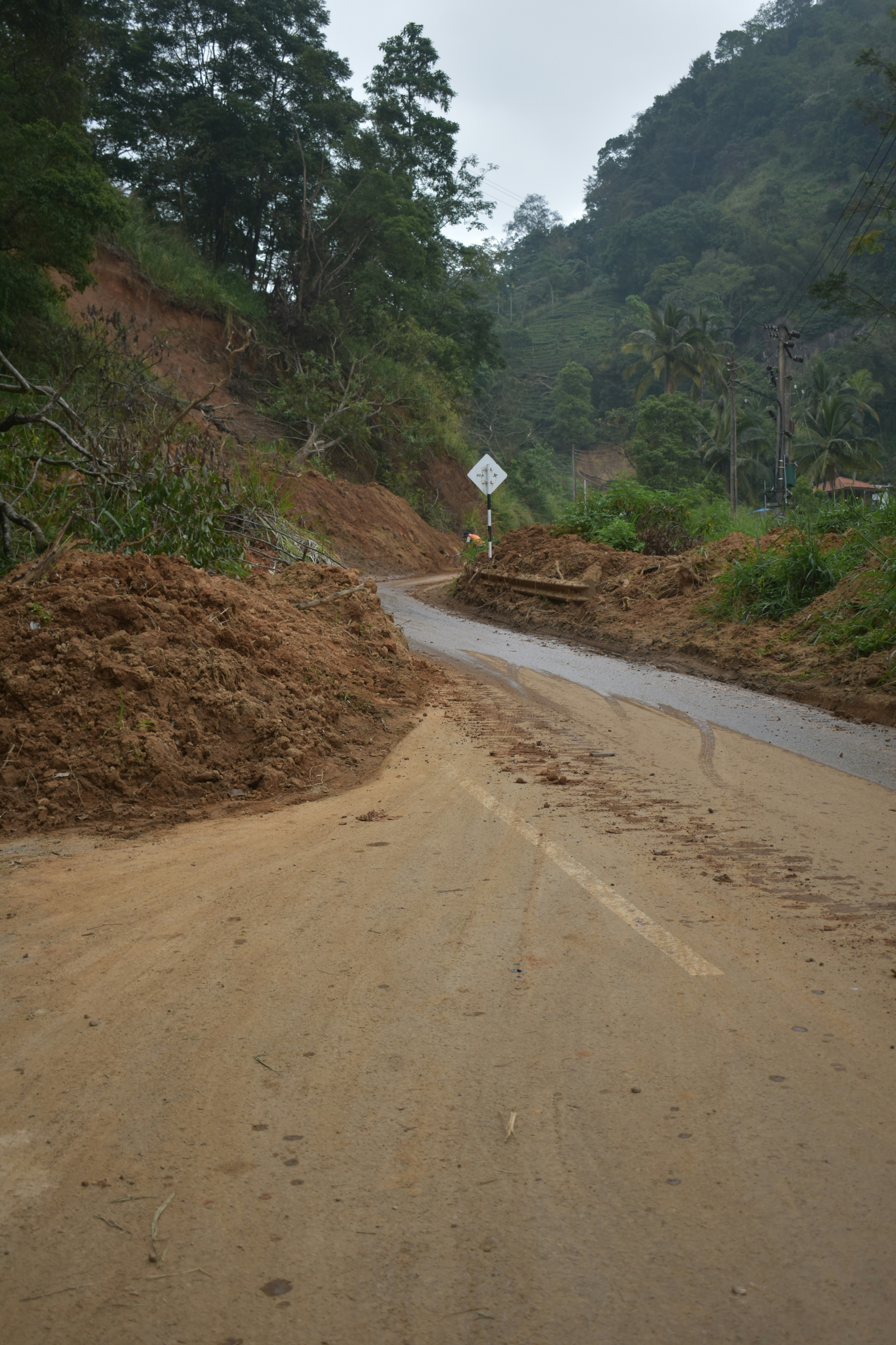 Rugged Mountain Road Under Overcast Sky